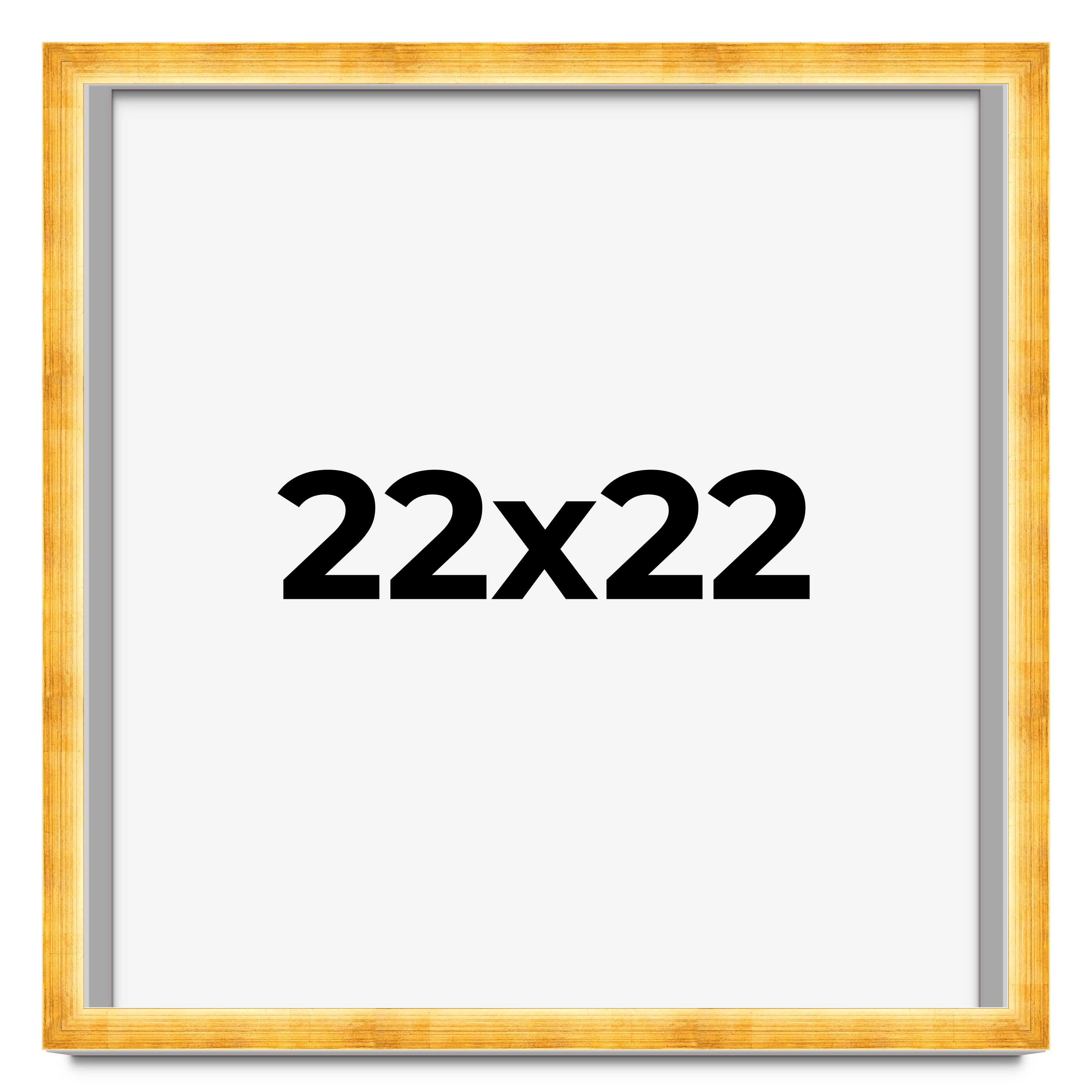 22x22 Shadow Box Frame Gold | 1.625 Inches Deep Real Wood Traditional ...