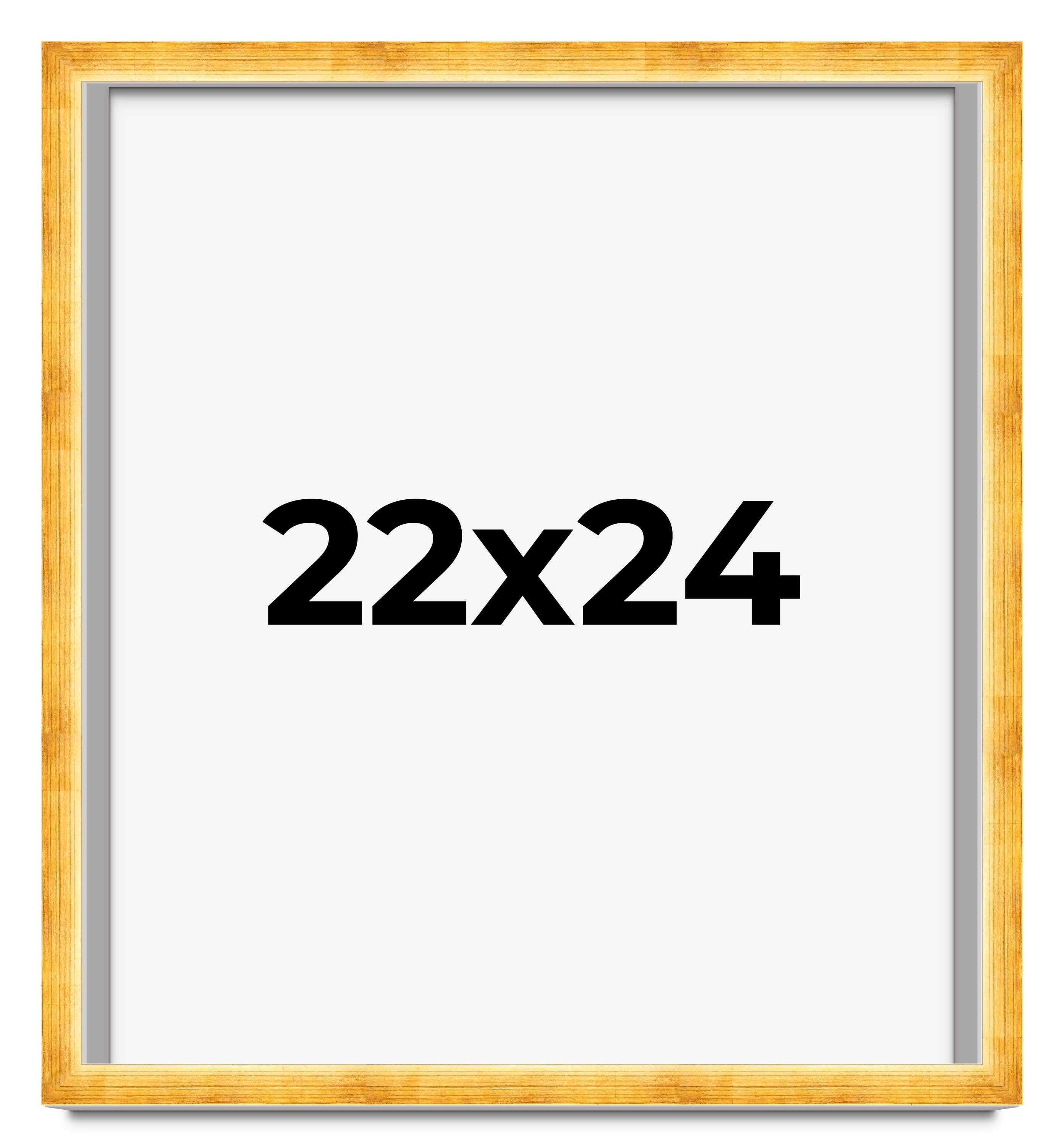 22x24 Shadow Box Frame Gold | 1.625 Inches Deep Real Wood Traditional ...