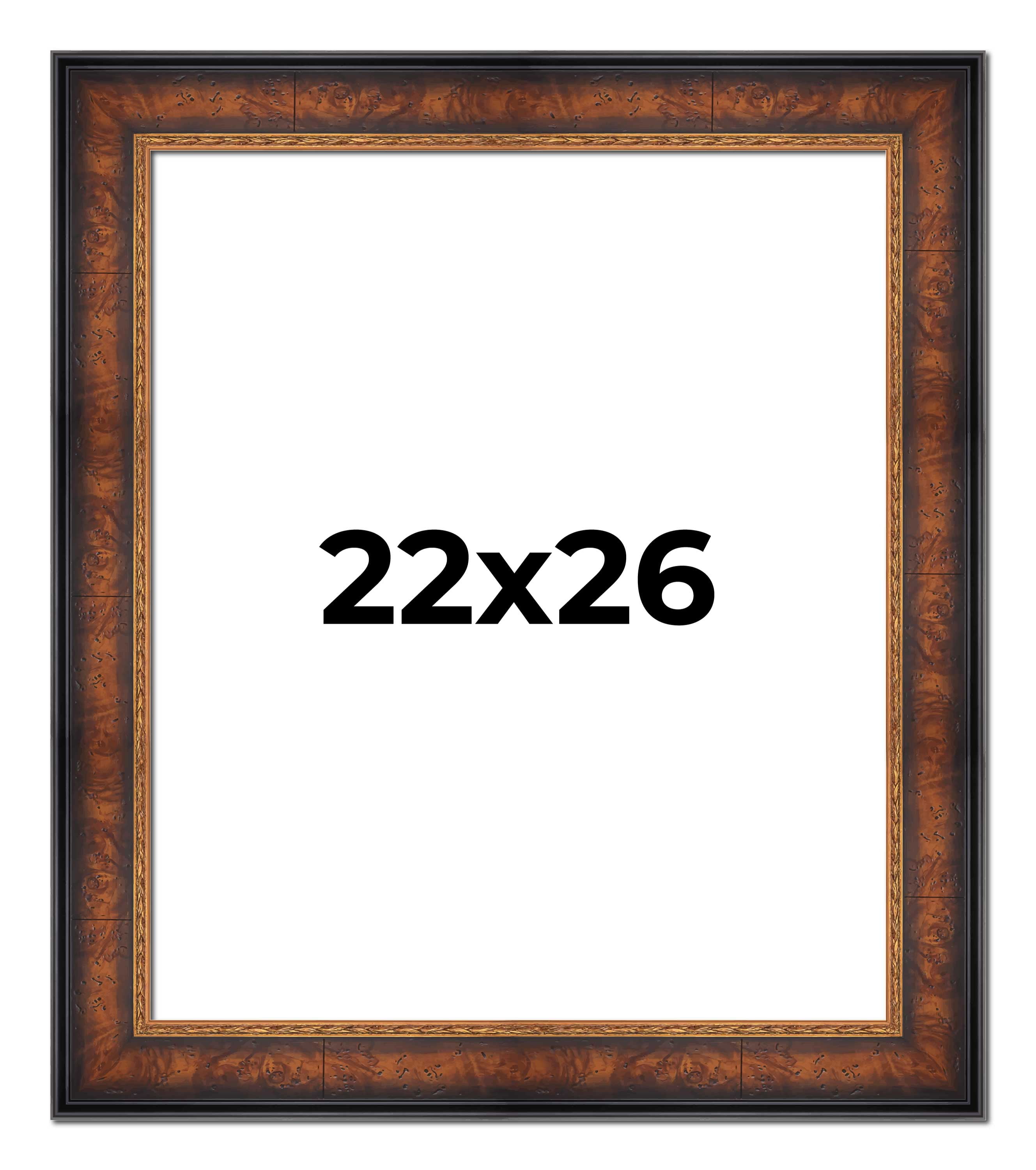 22x26 Frame Brown Walnut Gold Ornate Trim Solid Wood Plein Air Picture ...