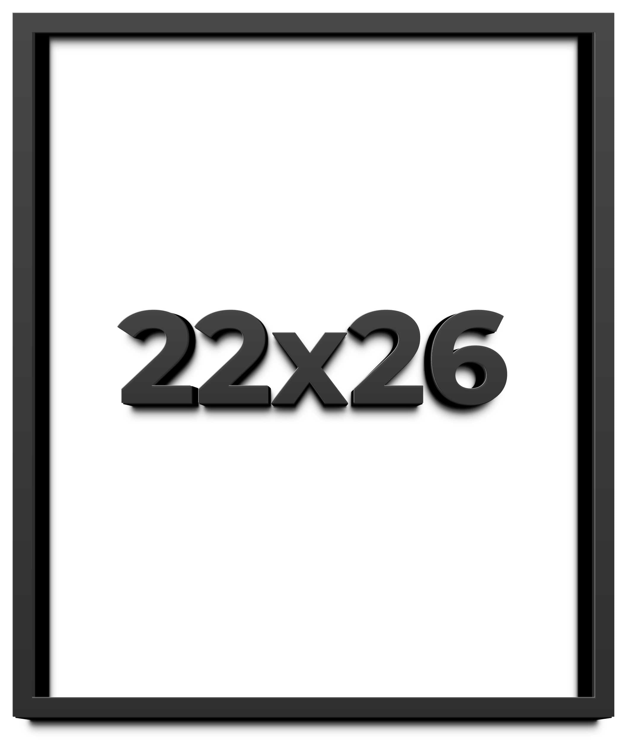 22x26 Shadow Box Frame Black | 1 inches Deep Real Wood Contemporary ...