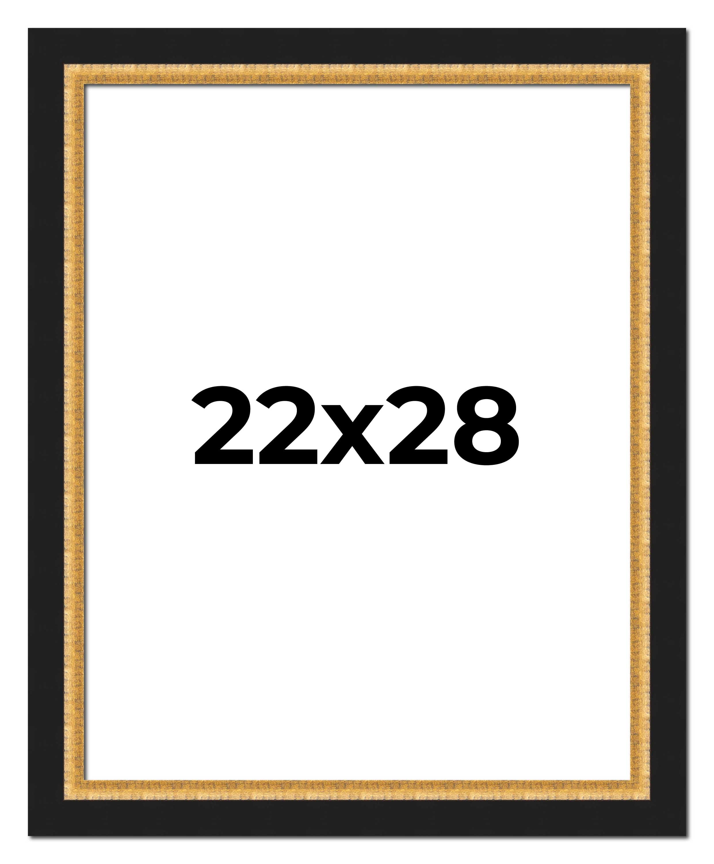 22x28 Frame Gold Real Wood Picture Frame Width 2.25 Inches | Interior ...