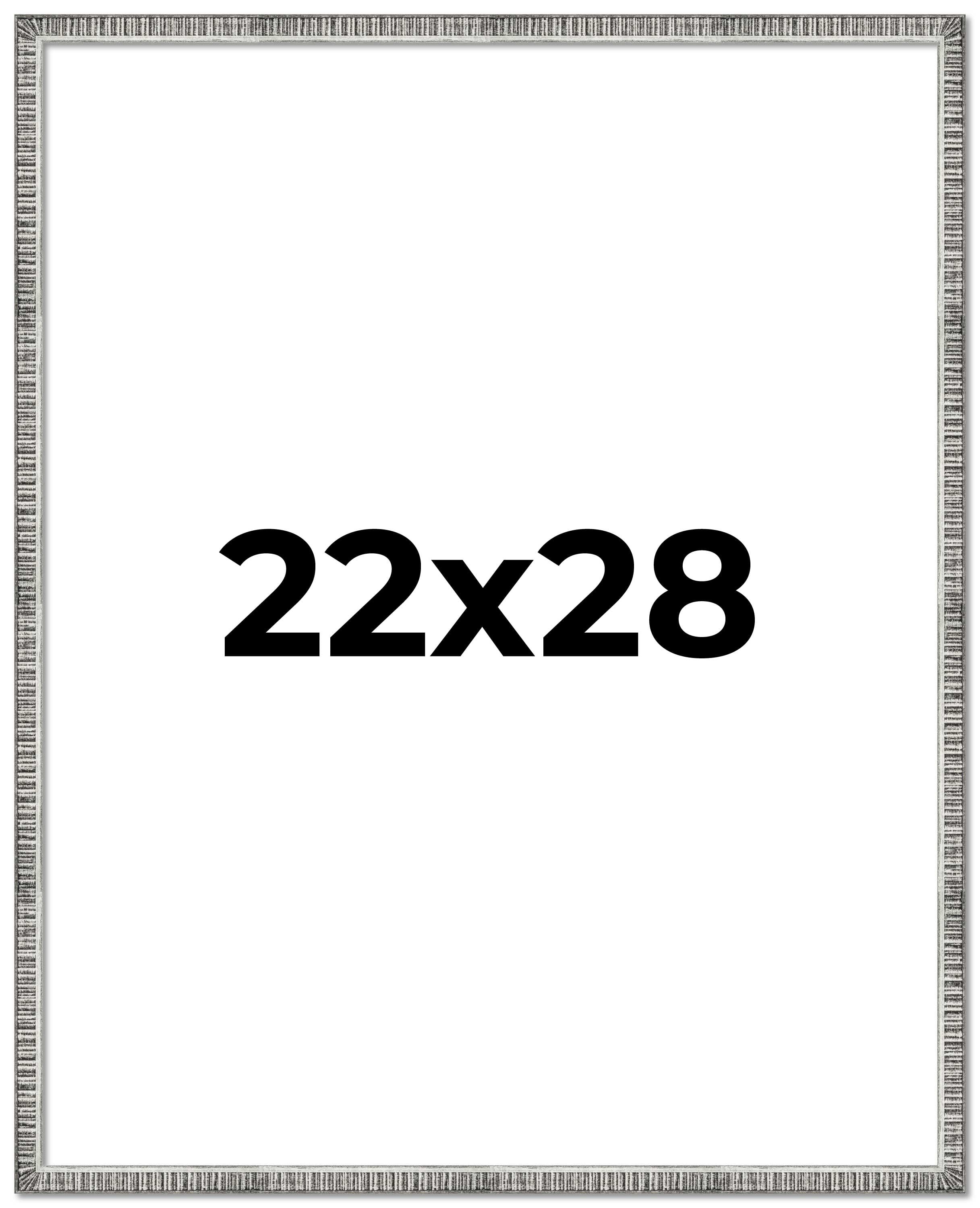 22x28 Frame Silver Grey Distressed Solid Wood Picture Frame | 0.75 Inch ...
