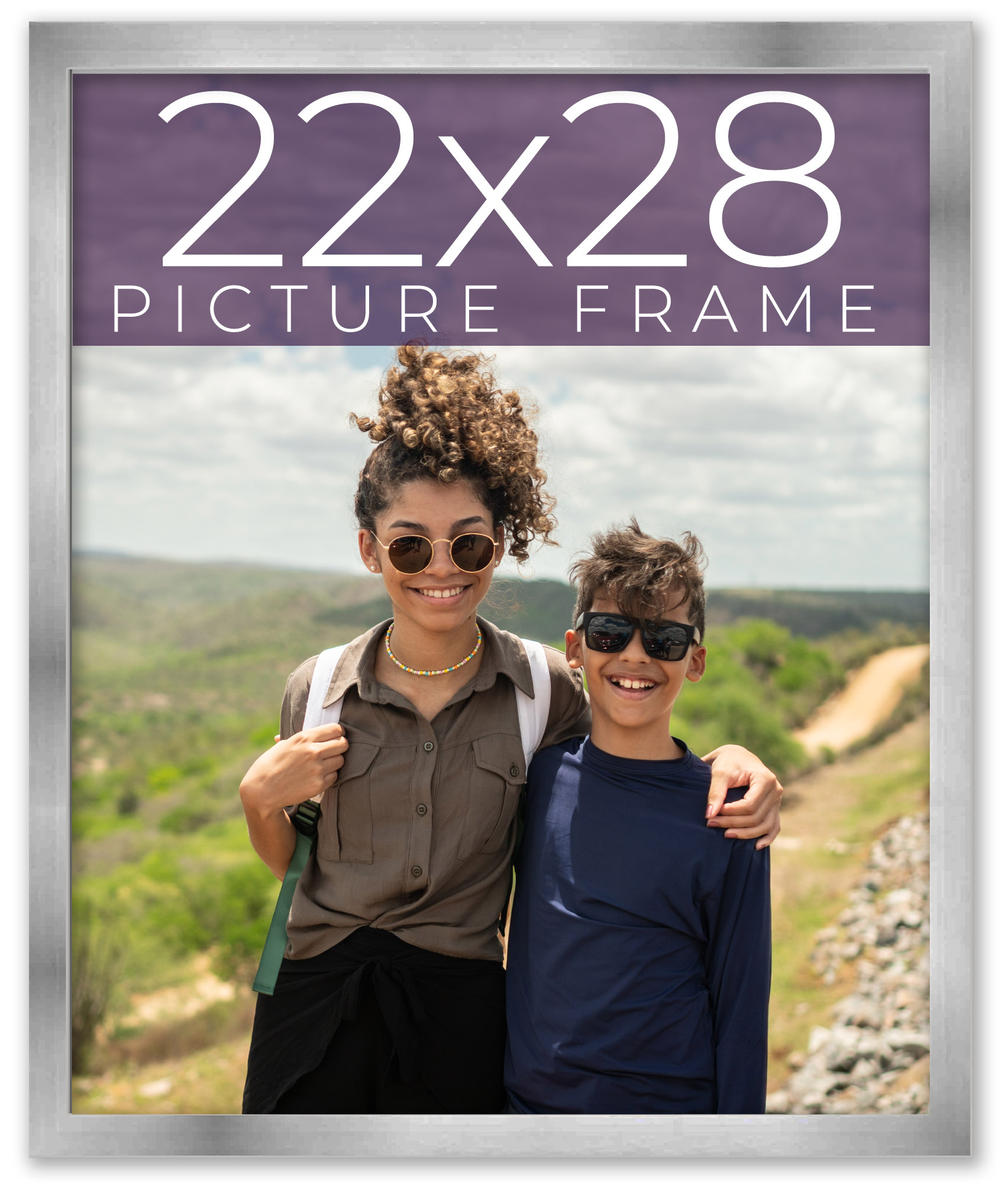 22x28 Frame Silver Real Wood Picture Frame Width 0.75 inches | Interior ...