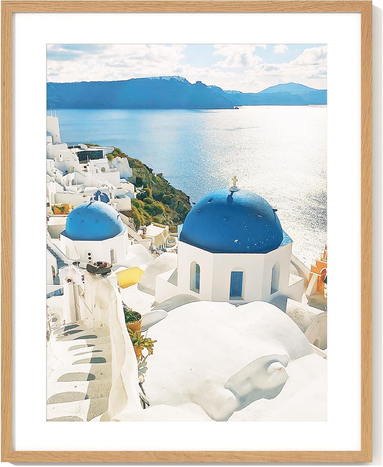 22x28 Picture Frame with Mat for 18x24, Solid Oak Wood Poster Frame ...