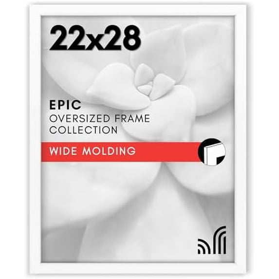 22x28 Poster Frame with Polished Plexiglass - White Picture Frame ...