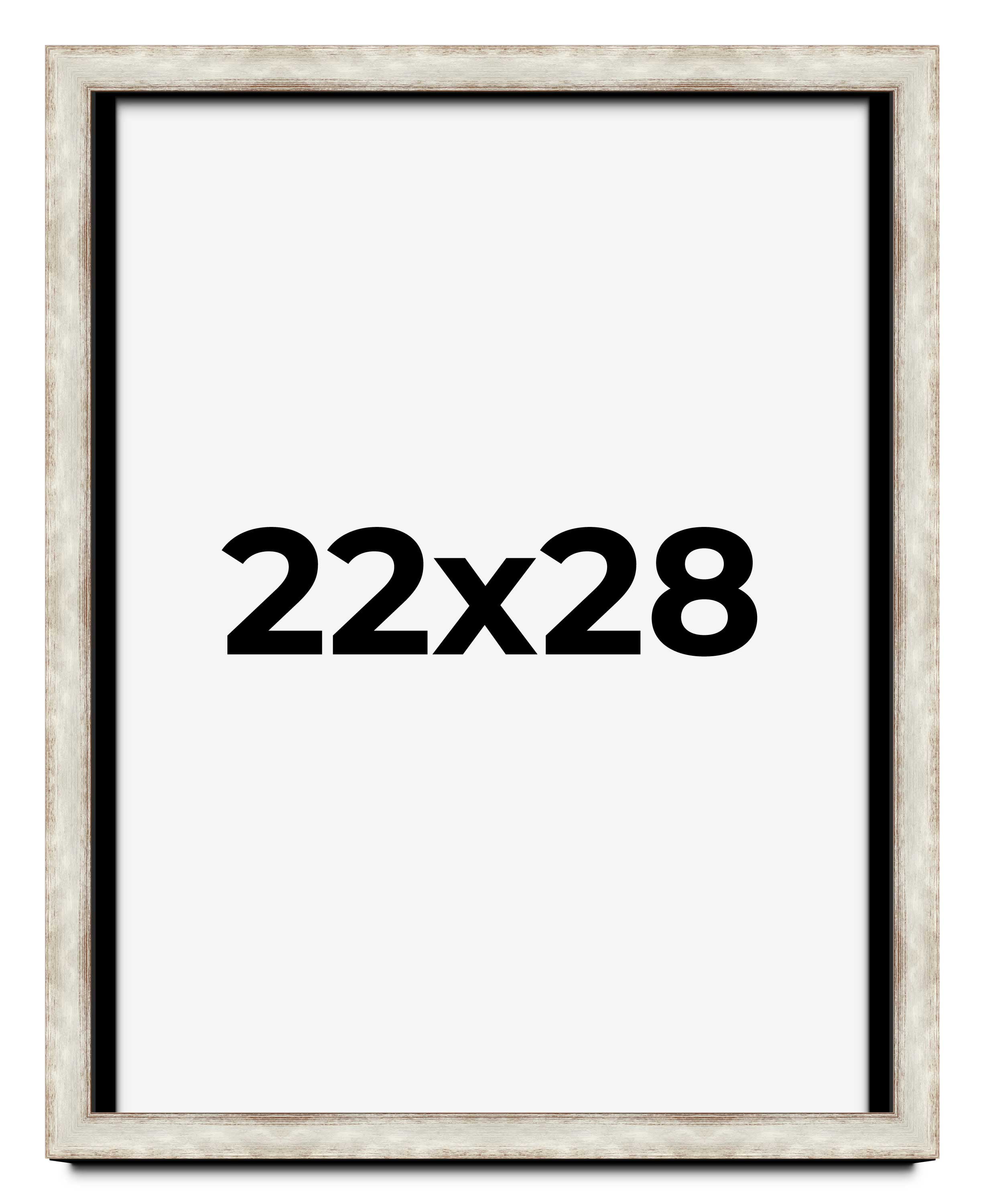 22x28 Shadow Box Frame Silver | 1.625 Inches Deep Real Wood ...