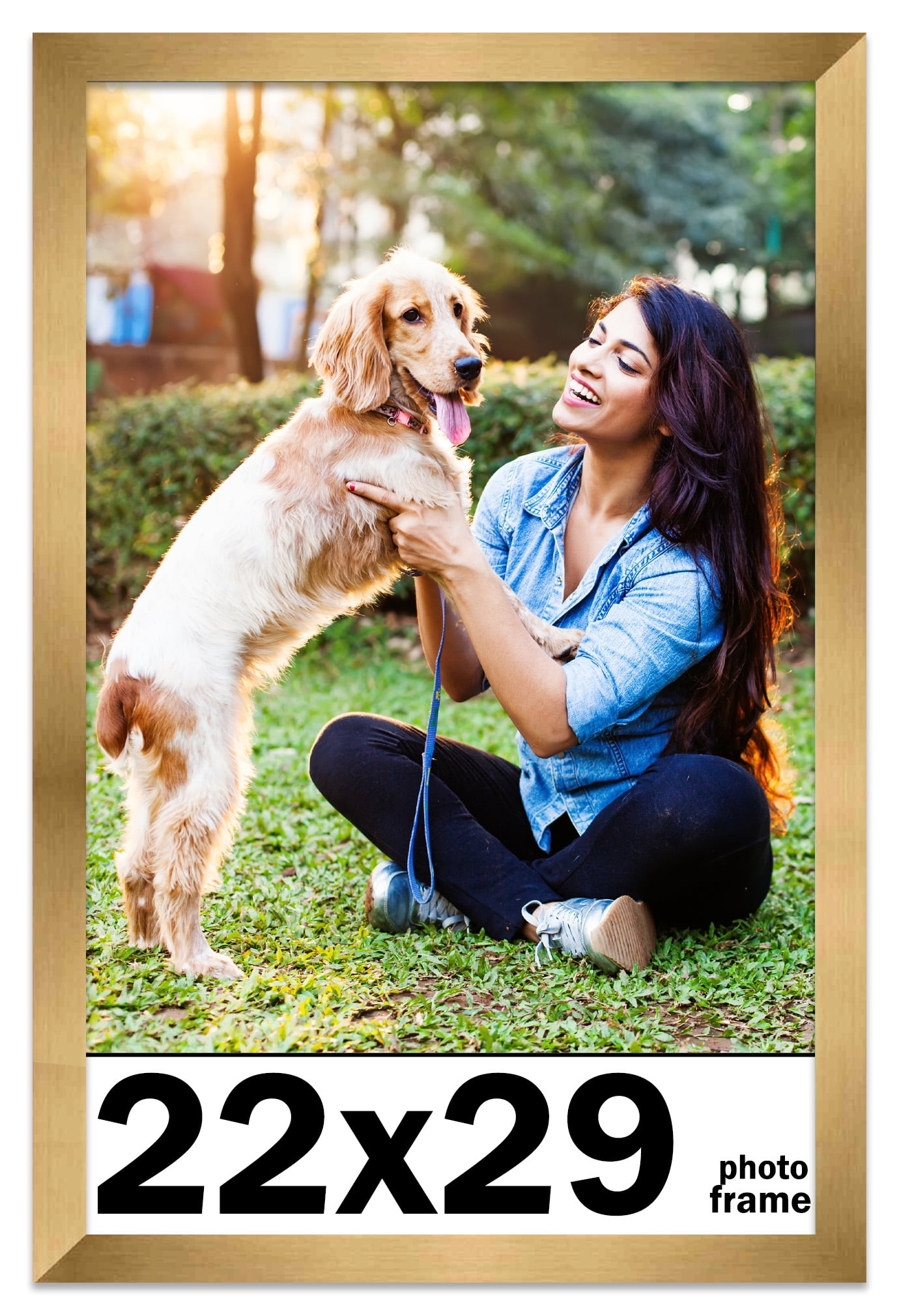 22x29 Frame Gold Bronze Modern Solid Wood Picture Frame | 0.75 Inch ...