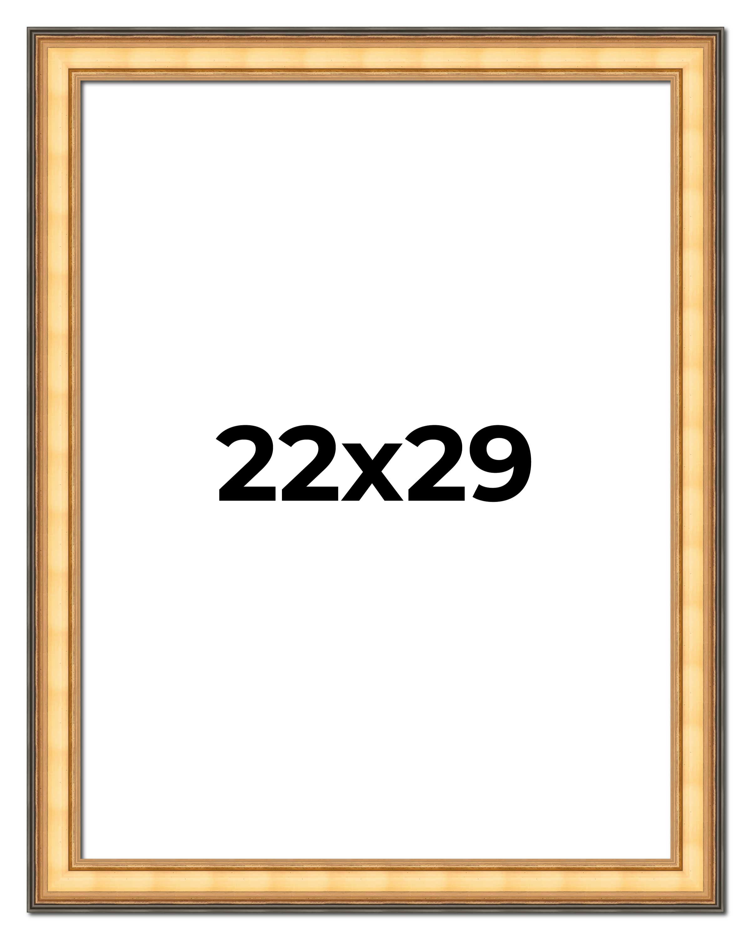 22x29 Frame Gold Plein Aire Solid Wood Picture Frame Width 2 Inches ...