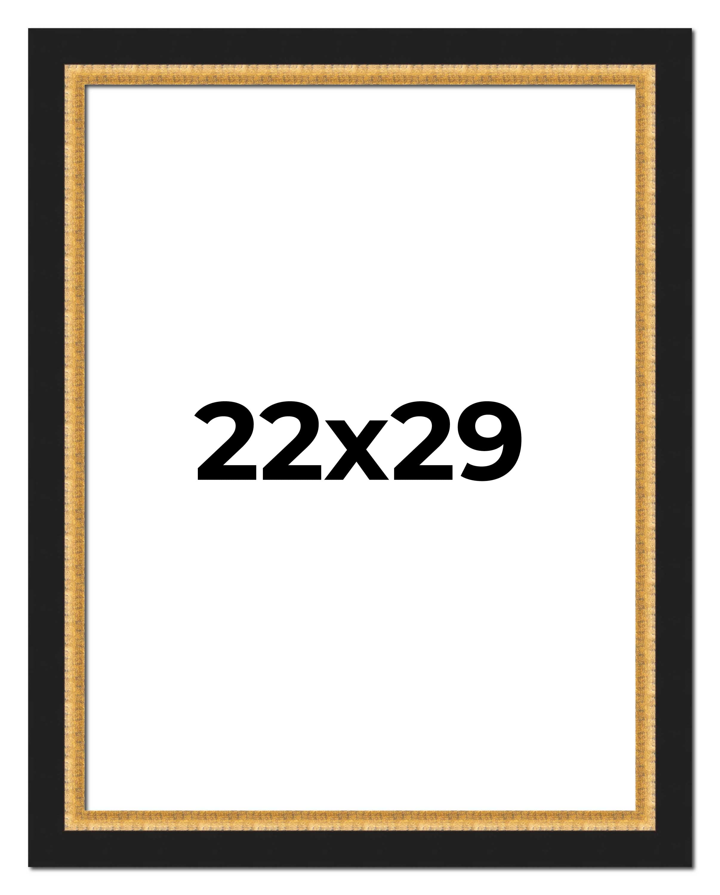 22x29 Frame Gold Real Wood Picture Frame Width 2.25 Inches | Interior ...
