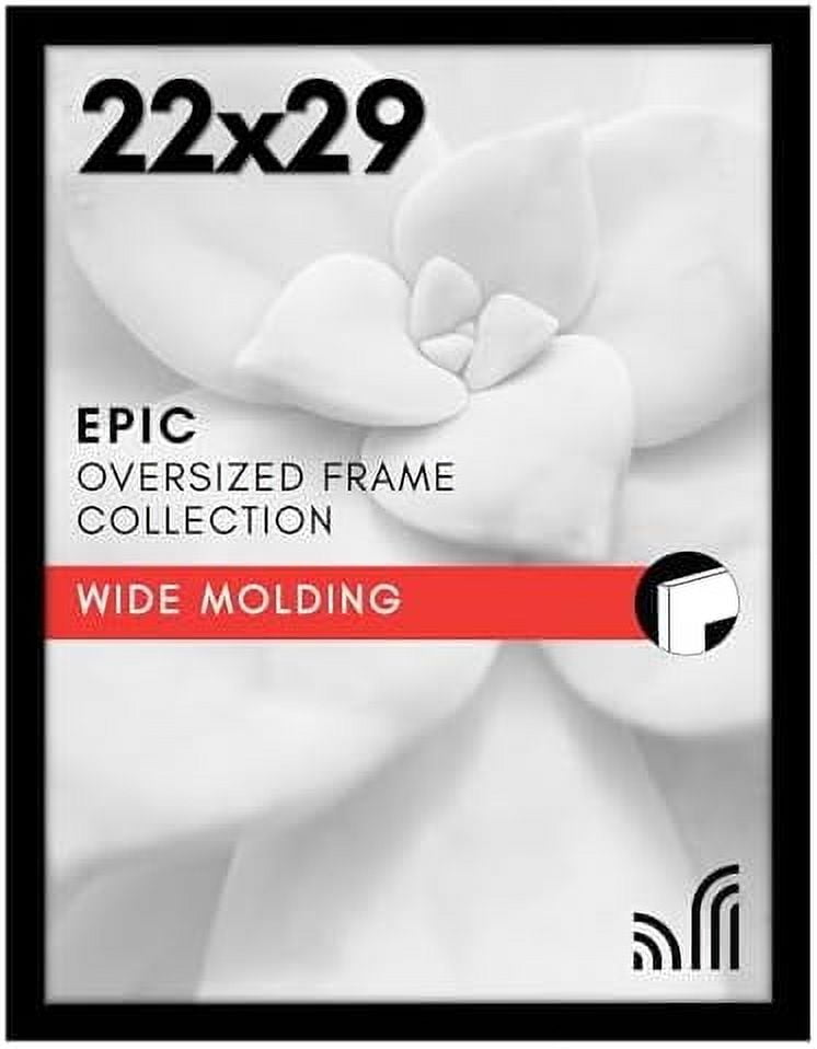 22x29 Poster Frame with Polished Plexiglass - Black Picture Frame ...