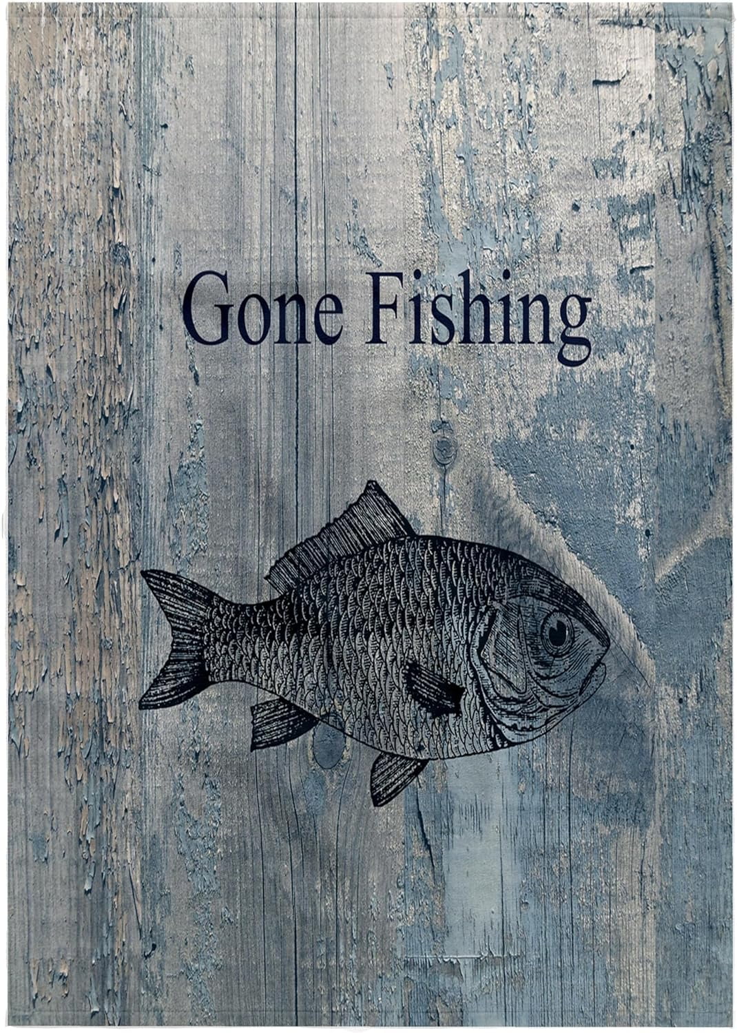 22x30 Bath Hand Pool Towel - Gone Fishing White wash Wood Look Beach ...