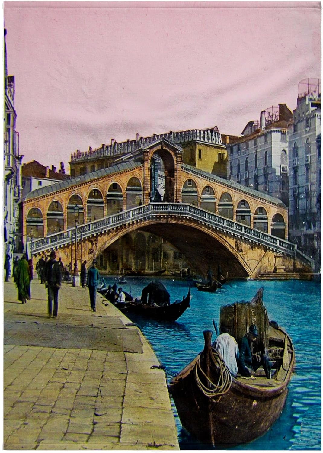 22x30 Bath Hand Pool Towel - Rialto Bridge Hand Colored Magic Lantern ...