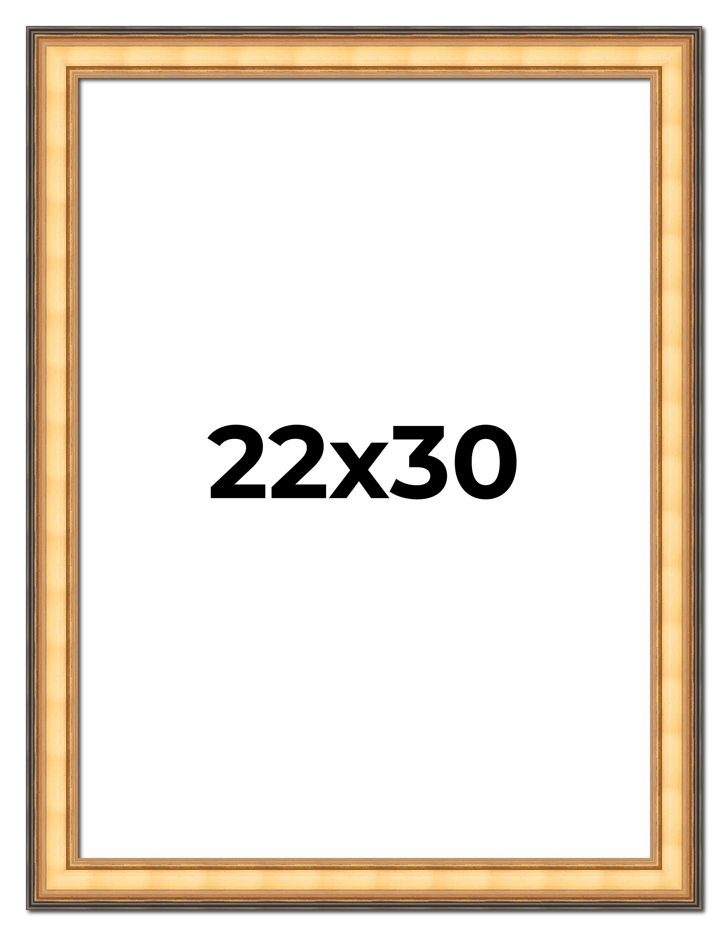 22x30 Frame Gold Plein Aire Solid Wood Picture Frame Width 2 Inches ...