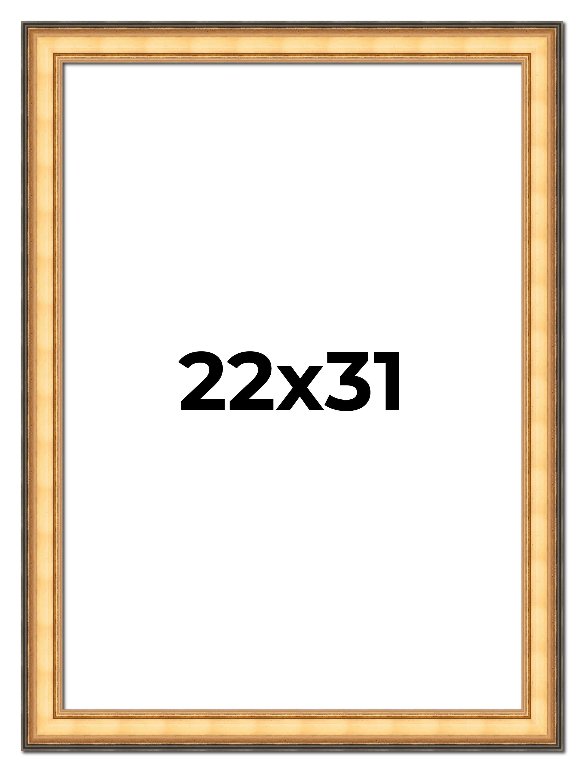 22x31 Frame Gold Plein Aire Solid Wood Picture Frame Width 2 Inches ...