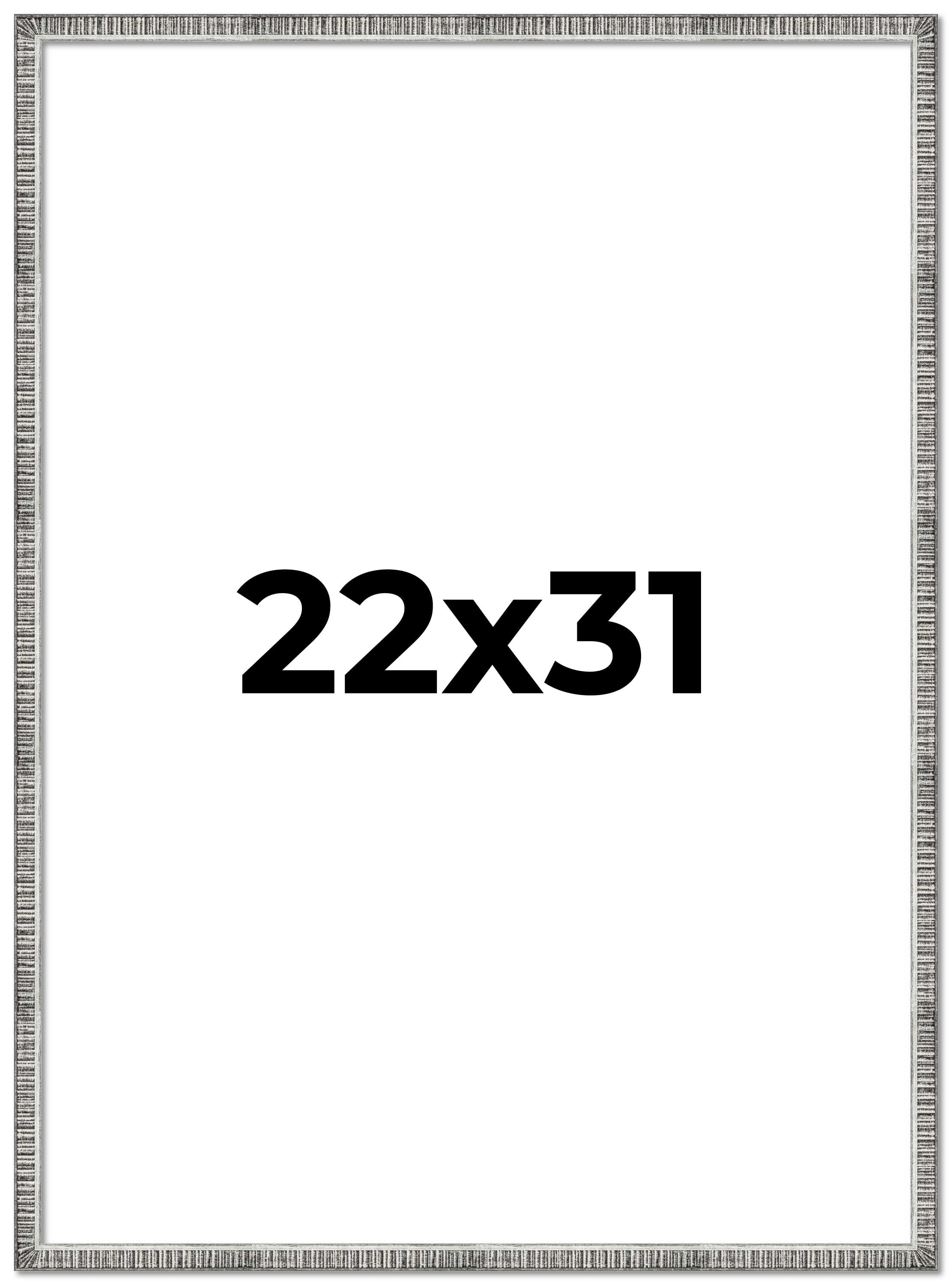 22x31 Frame Silver Grey Distressed Solid Wood Picture Frame | 0.75 Inch ...