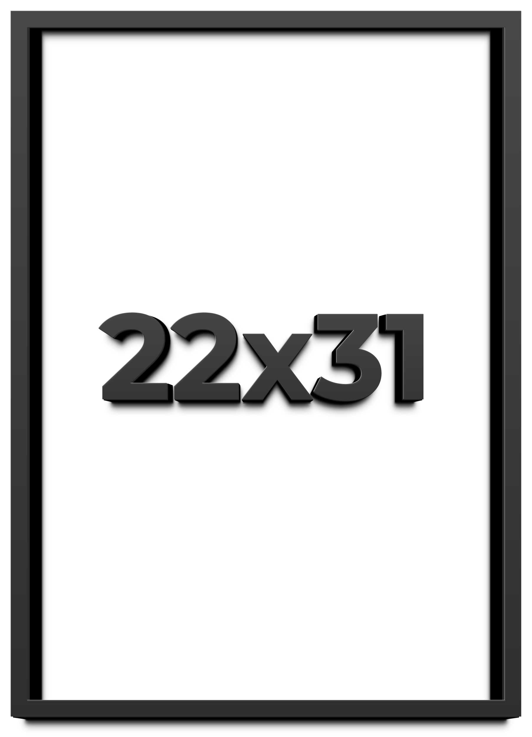 22x31 Shadow Box Frame Black | 2 Inches Deep Real Wood Contemporary ...