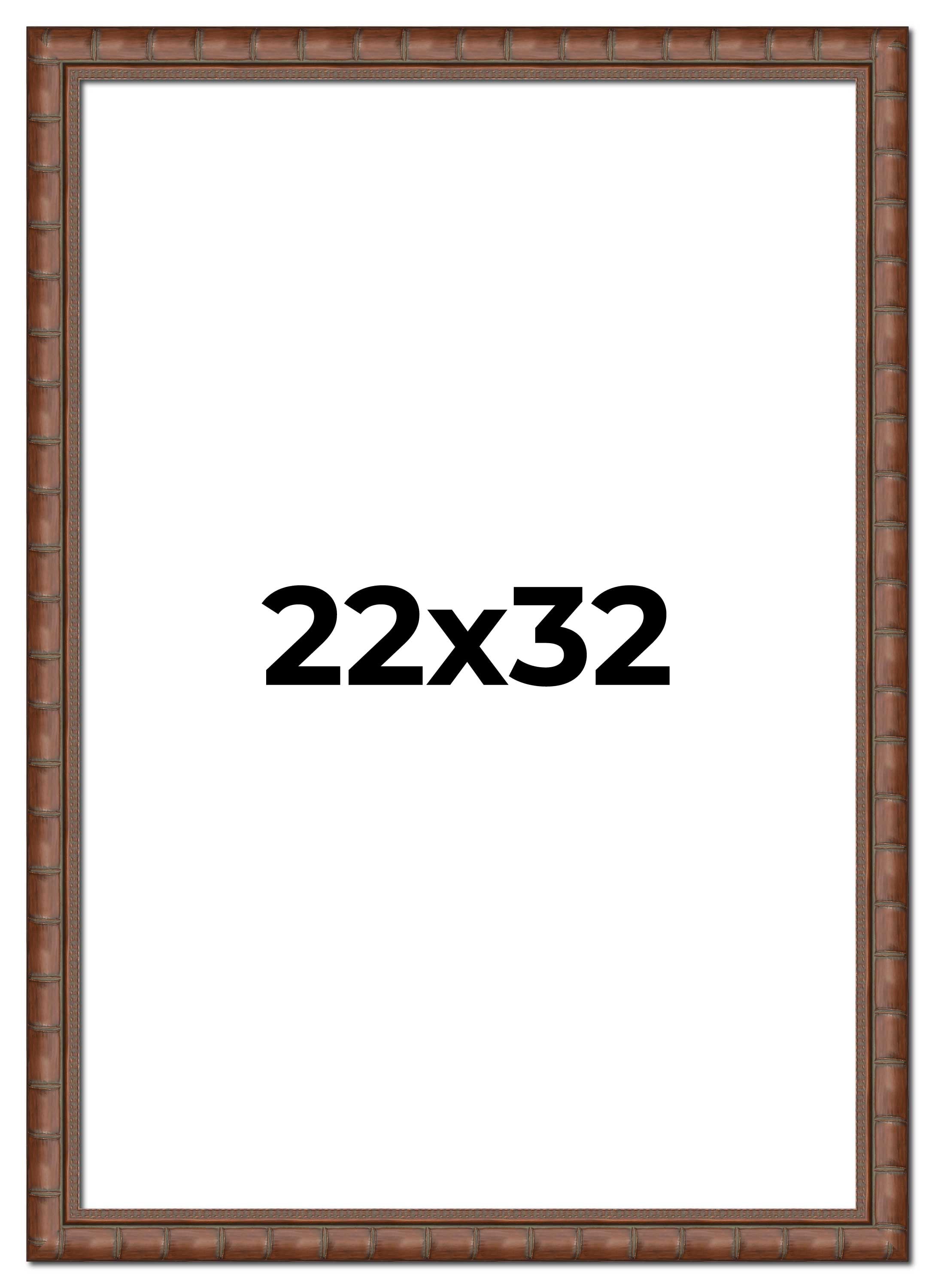 22x32 Dark Brown Bamboo Real Wood Picture Frame Width 1.5 inches ...