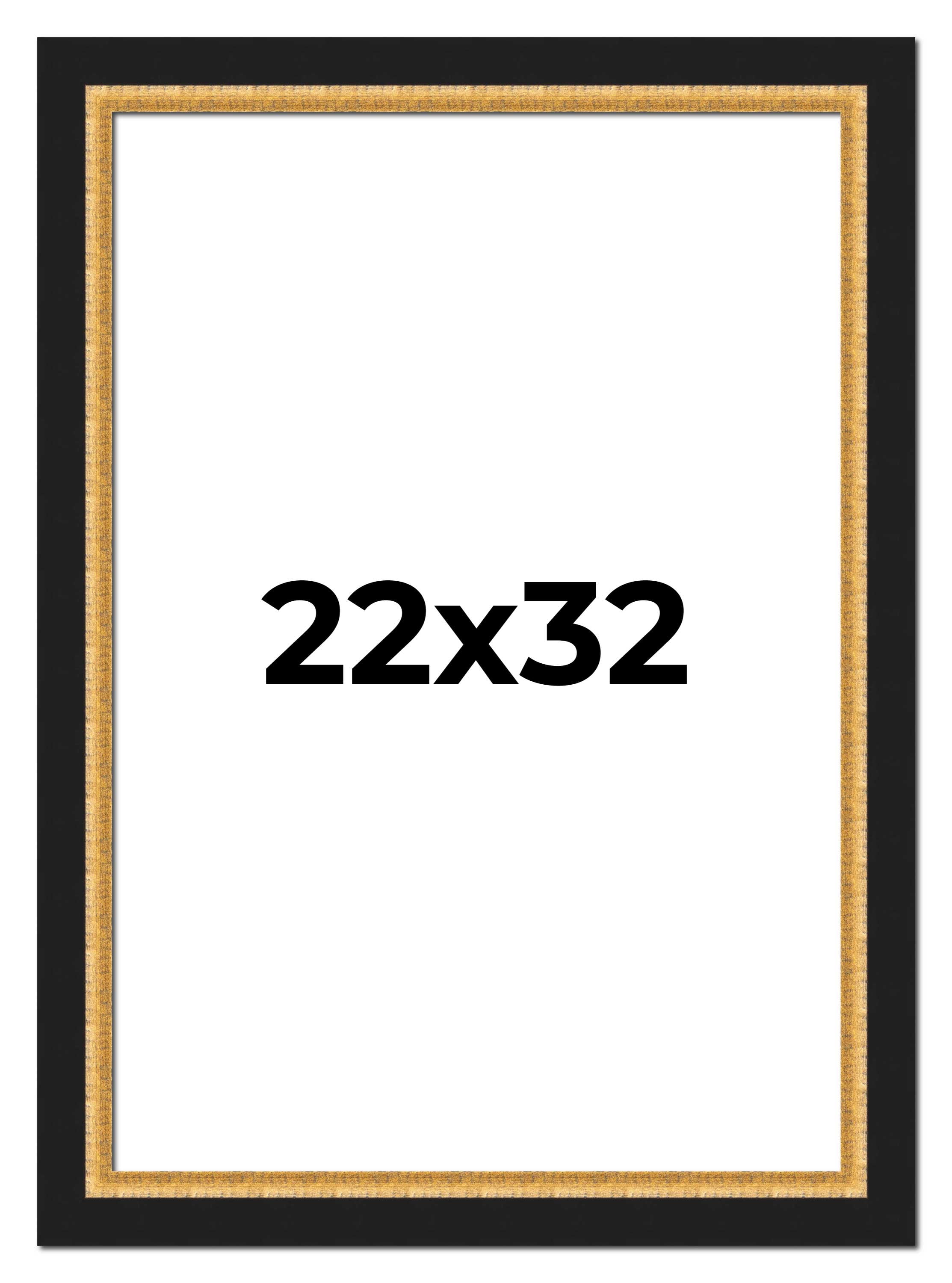 22x32 Frame Gold Real Wood Picture Frame Width 2.25 Inches | Interior ...