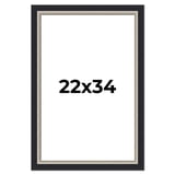 22x34 Frame Black Real Wood Picture Frame Width 2.25 Inches | Interior ...