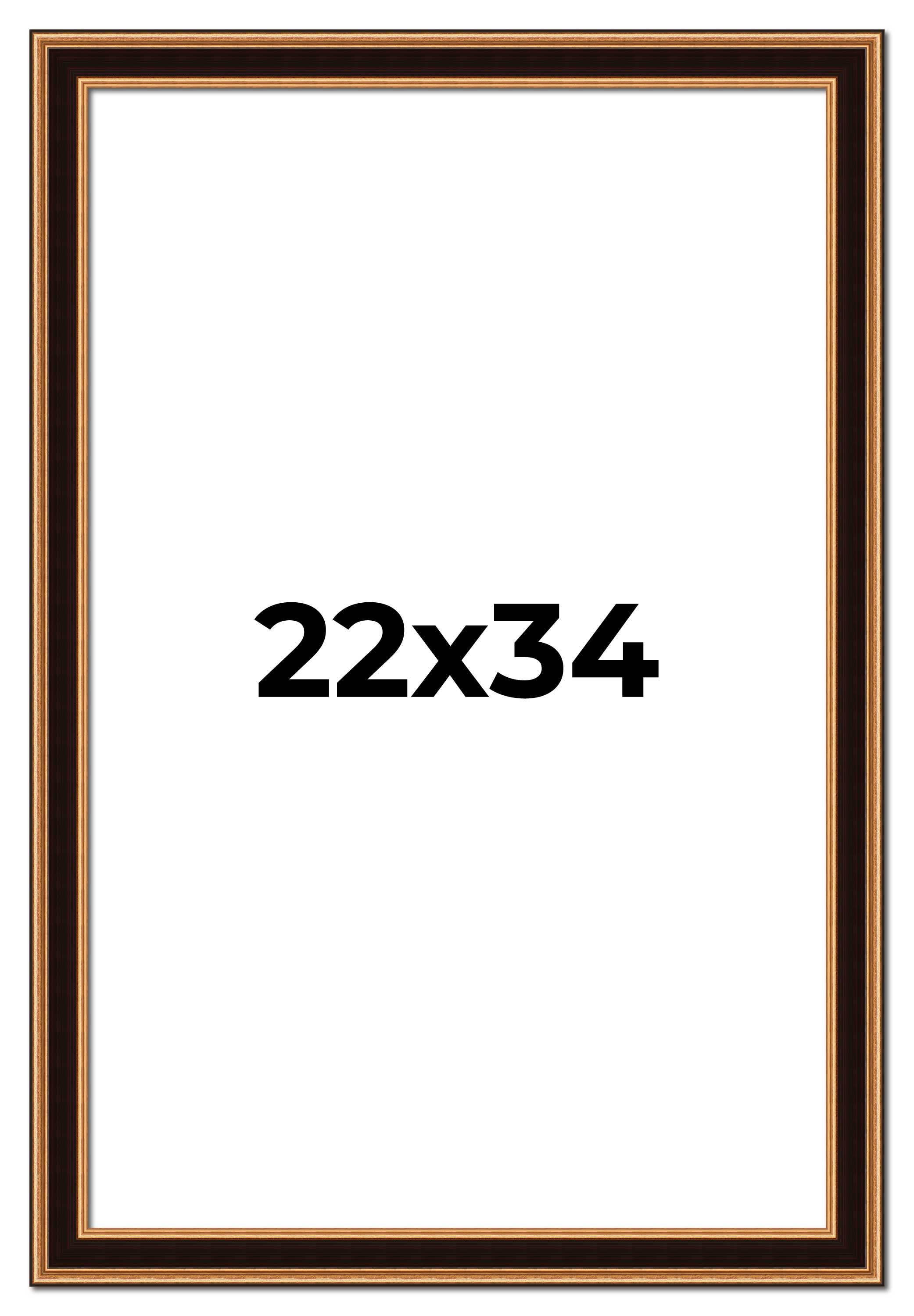 22x34 Frame Gold Brown Plein Air Vintage Solid Wood Picture Frame | 1. ...