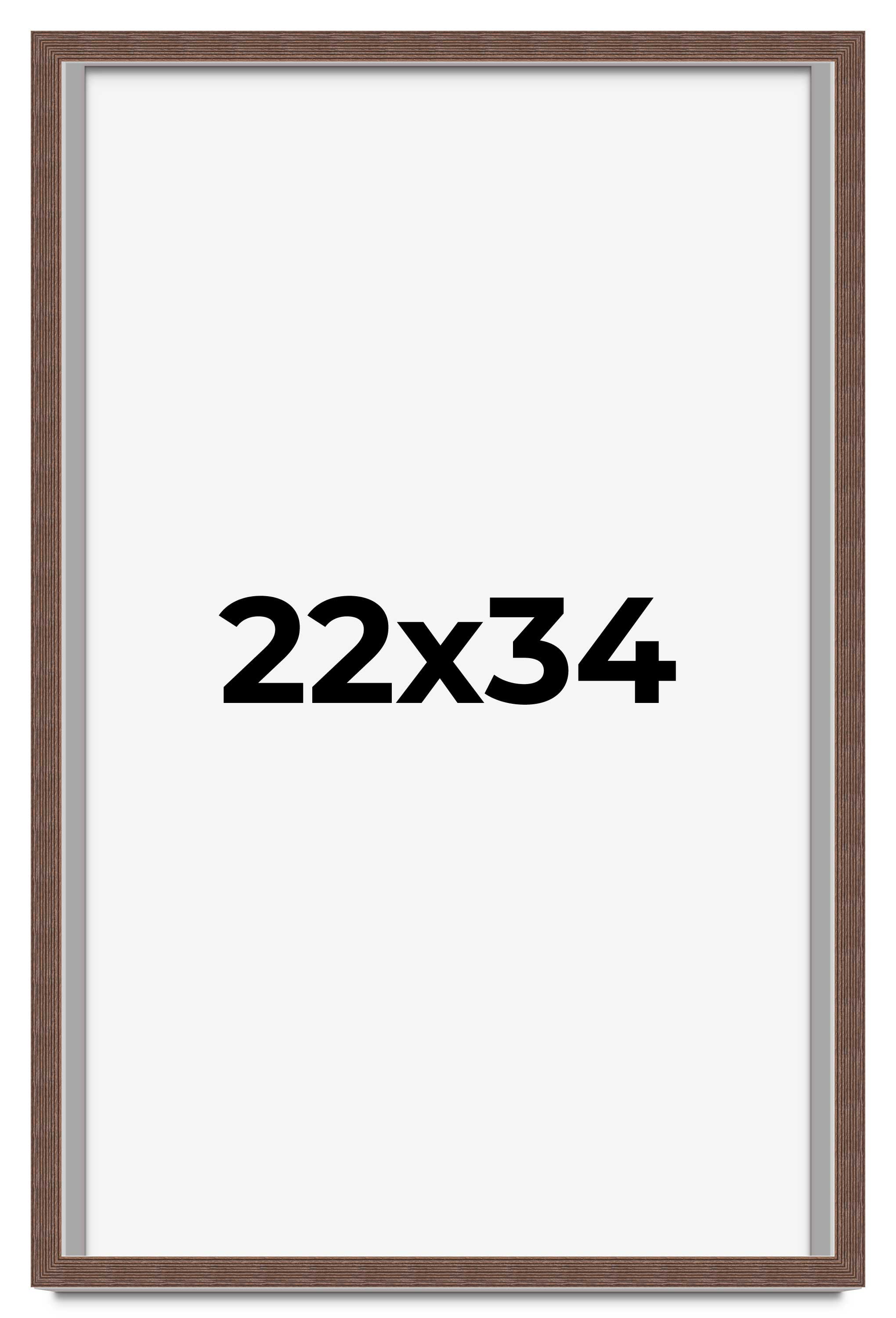 22x34 Shadow Box Frame Brown | 1.125 inches Deep Real Wood Rustic ...