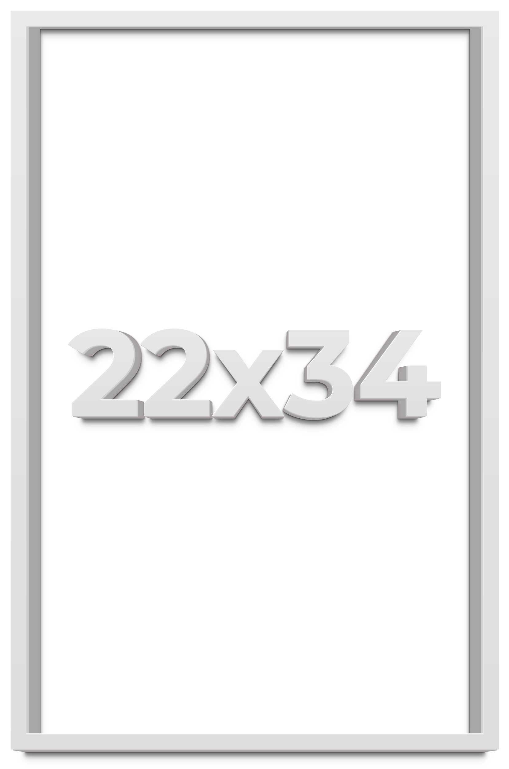 22x34 Shadow Box Frame White | 1 Inches Deep Real Wood Contemporary ...