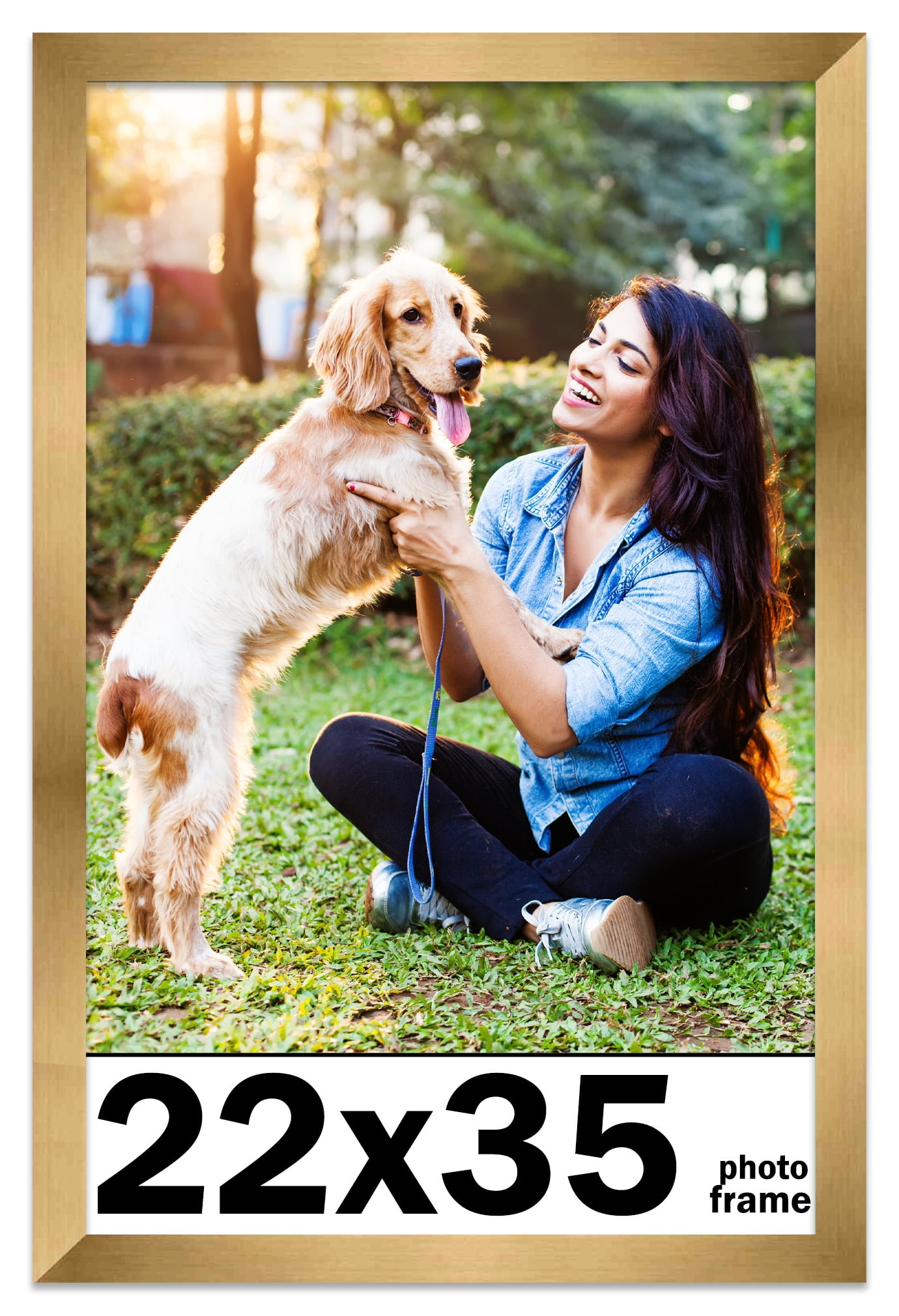 22x35 Frame Gold Bronze Modern Solid Wood Picture Frame | 0.75 Inch ...