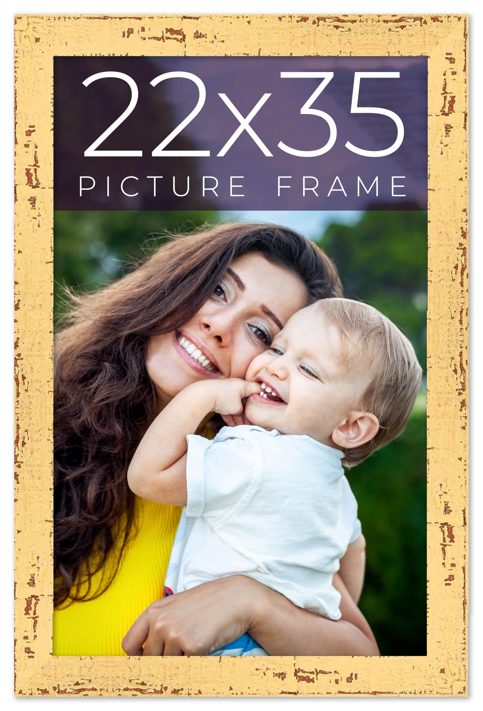 22x35 Frame Yellow Real Wood Picture Frame Width 1.25 inches | Interior ...