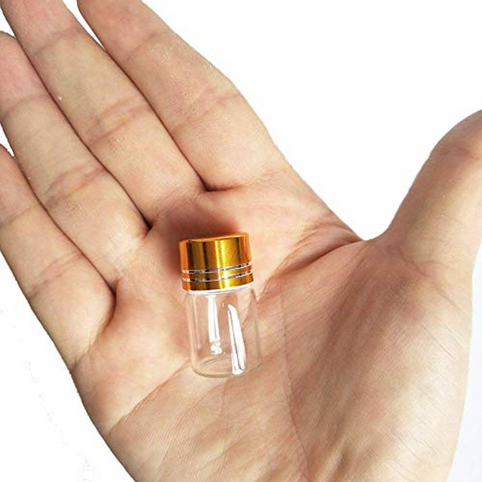 22x35mm Transparent Glass Vial 2.0ml 1/2 With Gold Cap/ Mini ...