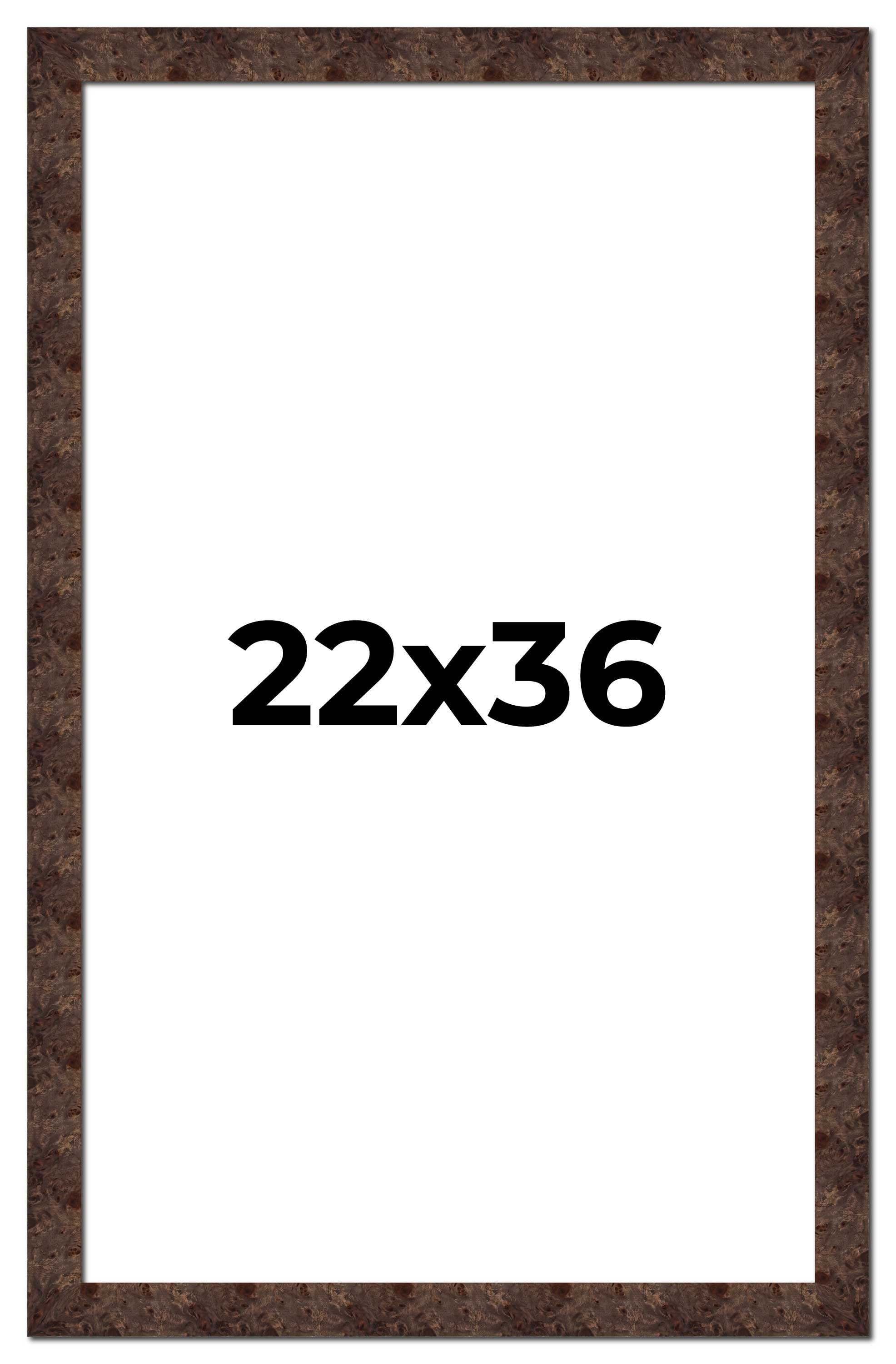 22x36 Frame Brown Burl Real Wood Picture Frame Width 1.625 Inches ...