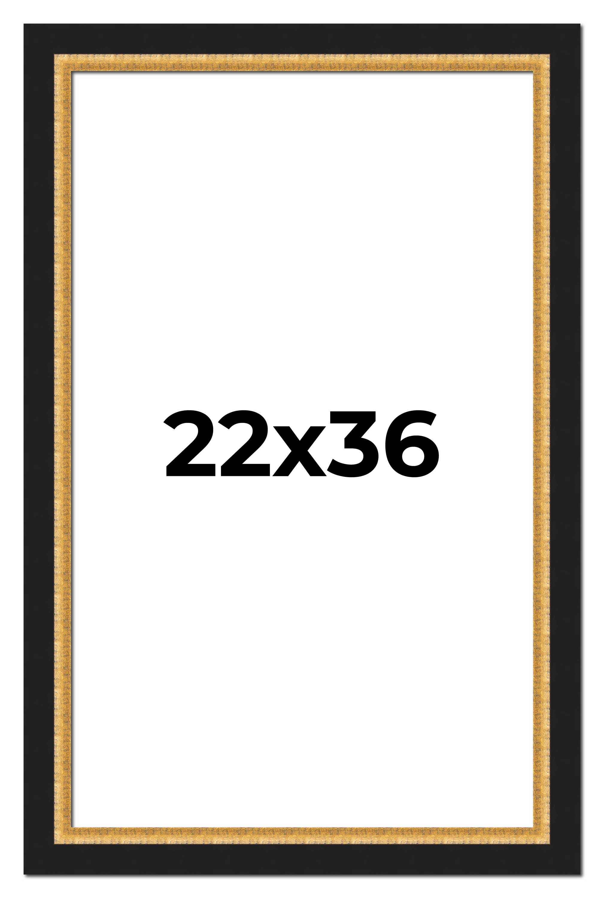 22x36 Frame Gold Real Wood Picture Frame Width 2.25 Inches | Interior ...