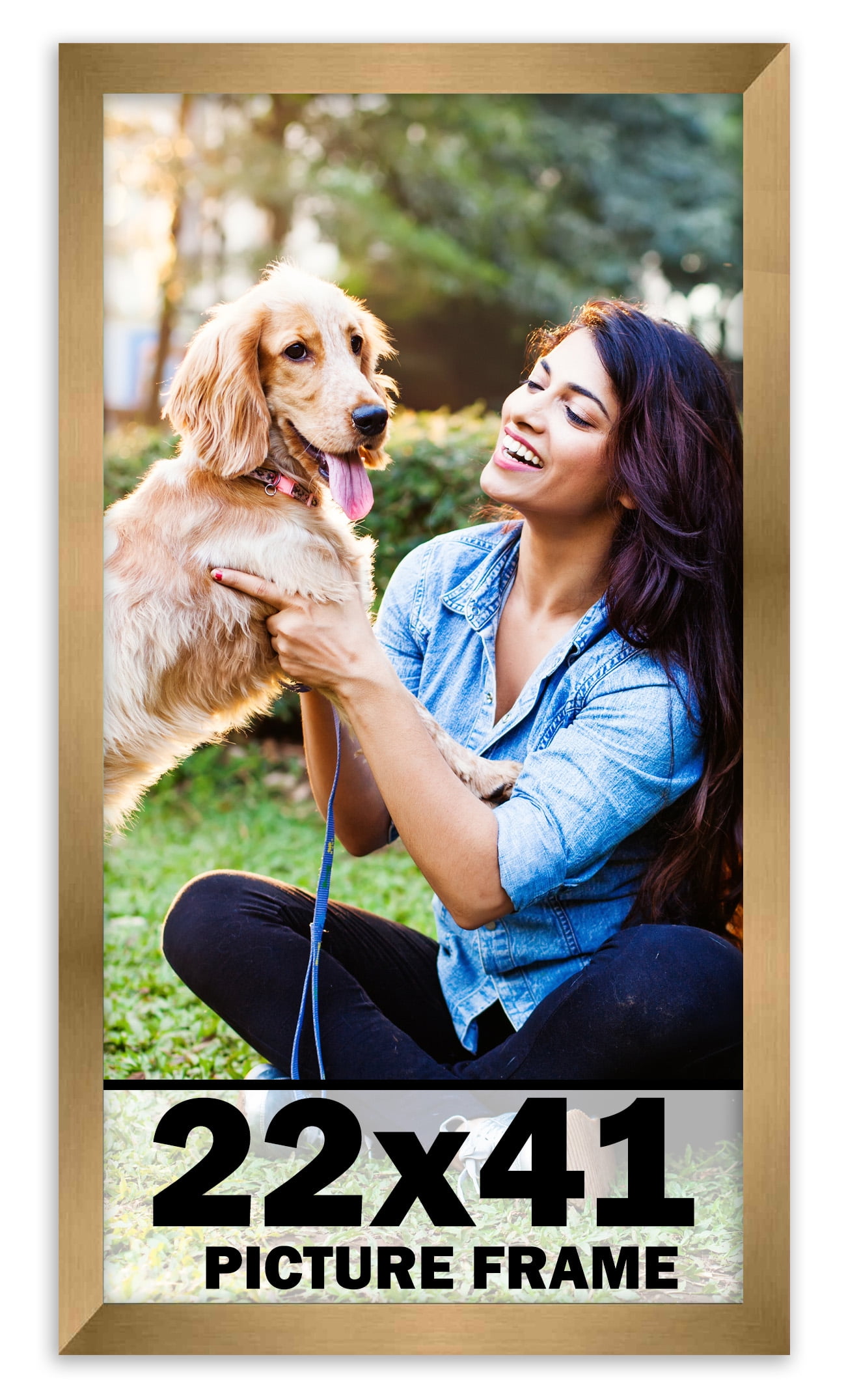 22x41 Frame Gold Bronze Modern Solid Wood Picture Frame | 0.75 Inch ...