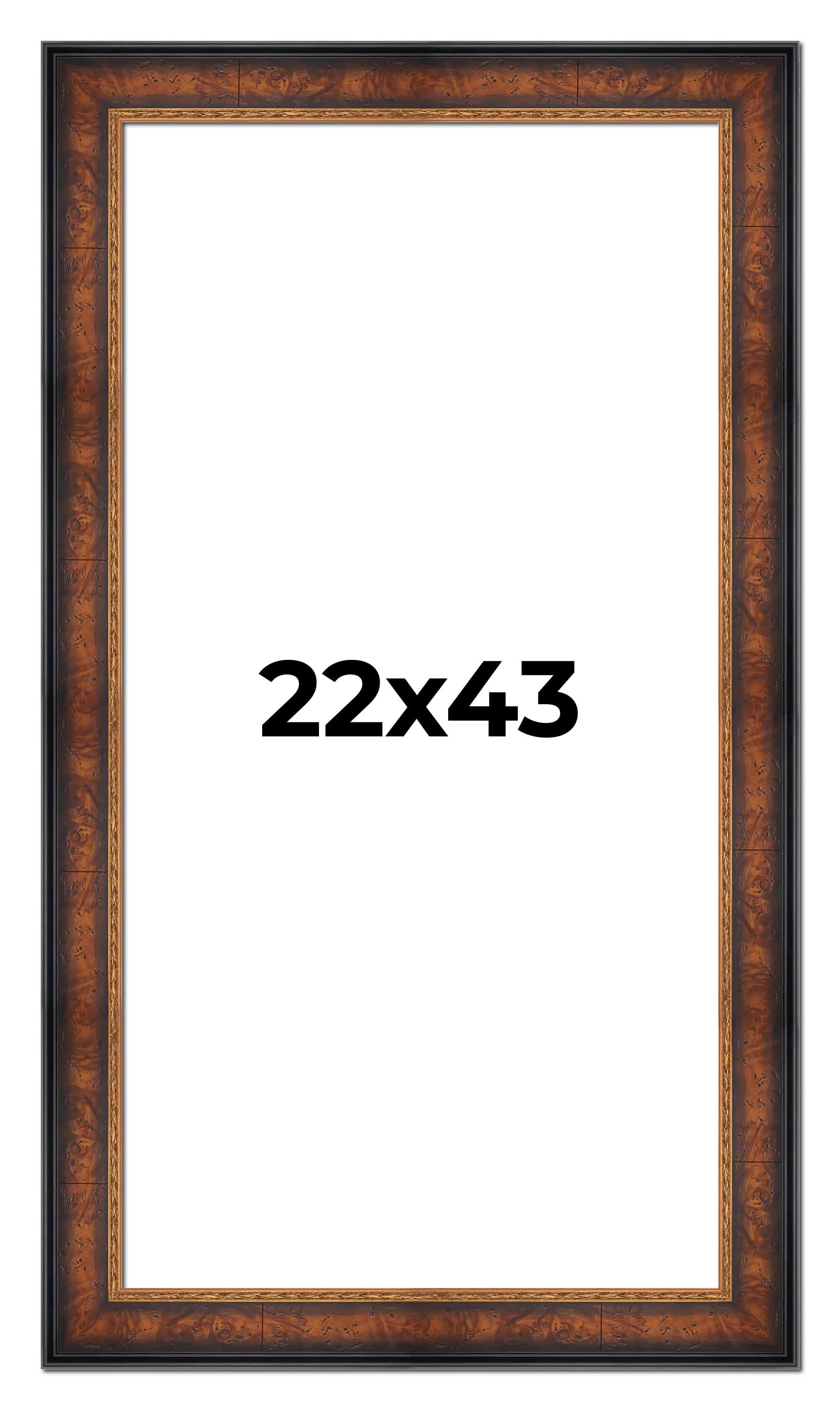 22x43 Frame Brown Walnut Gold Ornate Trim Solid Wood Plein Air Picture ...