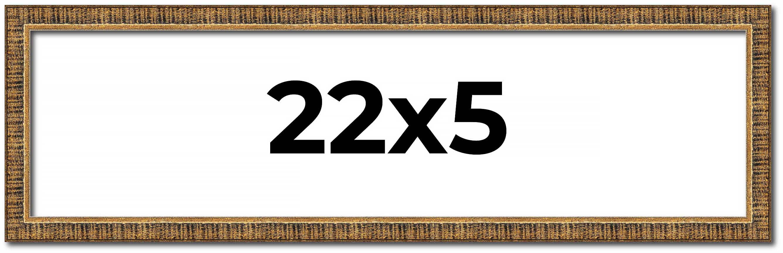 22x5 Frame Gold Solid Wood Picture Frame - Complete Modern Photo Frame ...