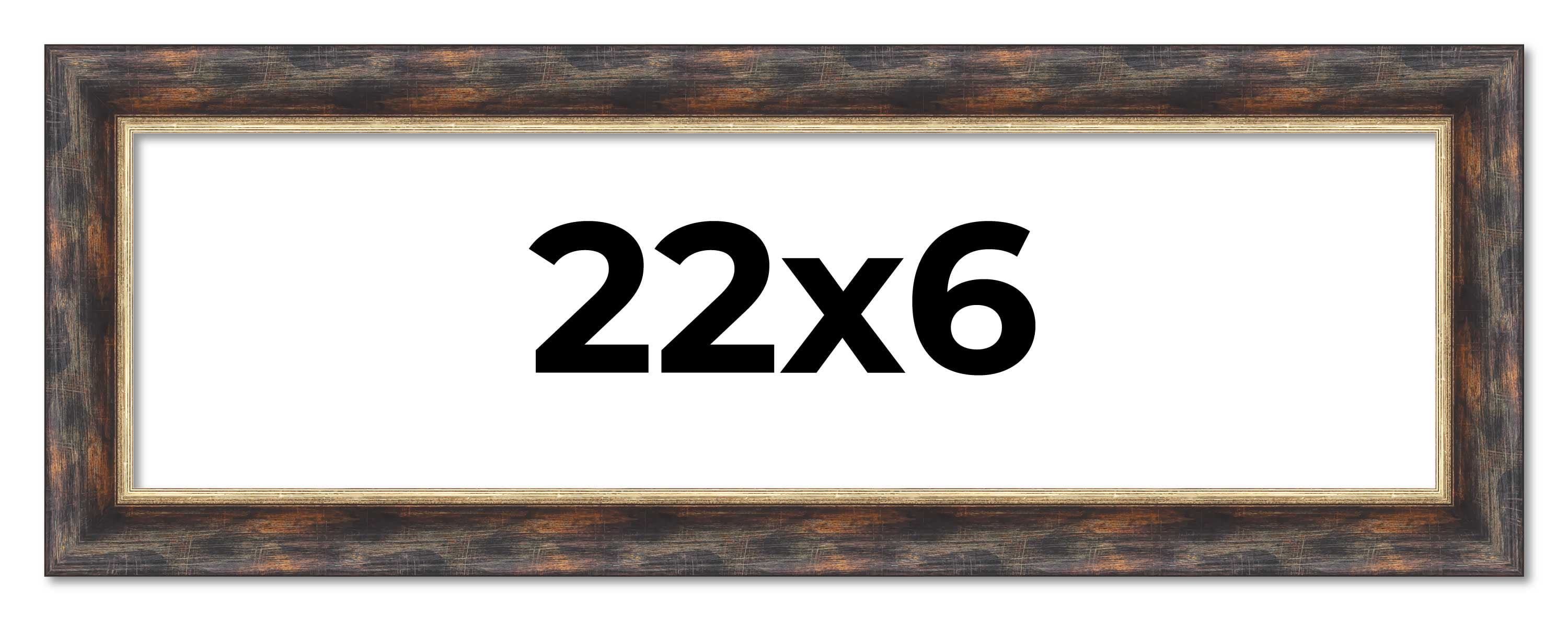 22x6 Frame Gold Real Wood Picture Frame Width 1.5 inches | Interior ...