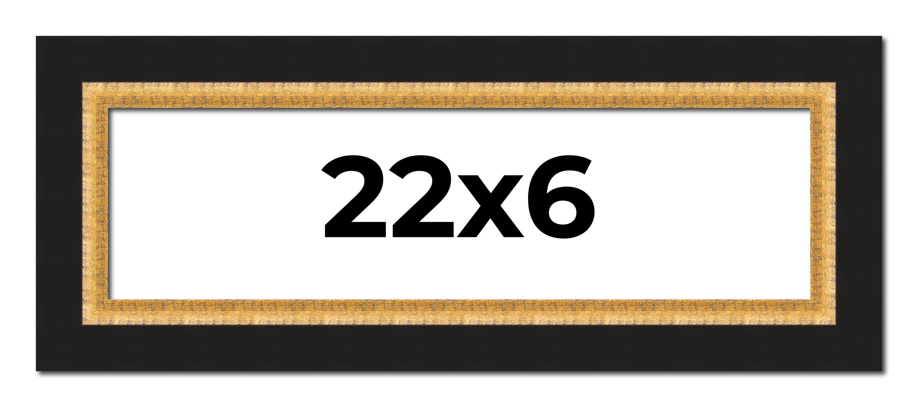 22x6 Frame Gold Real Wood Picture Frame Width 2.25 Inches | Interior ...
