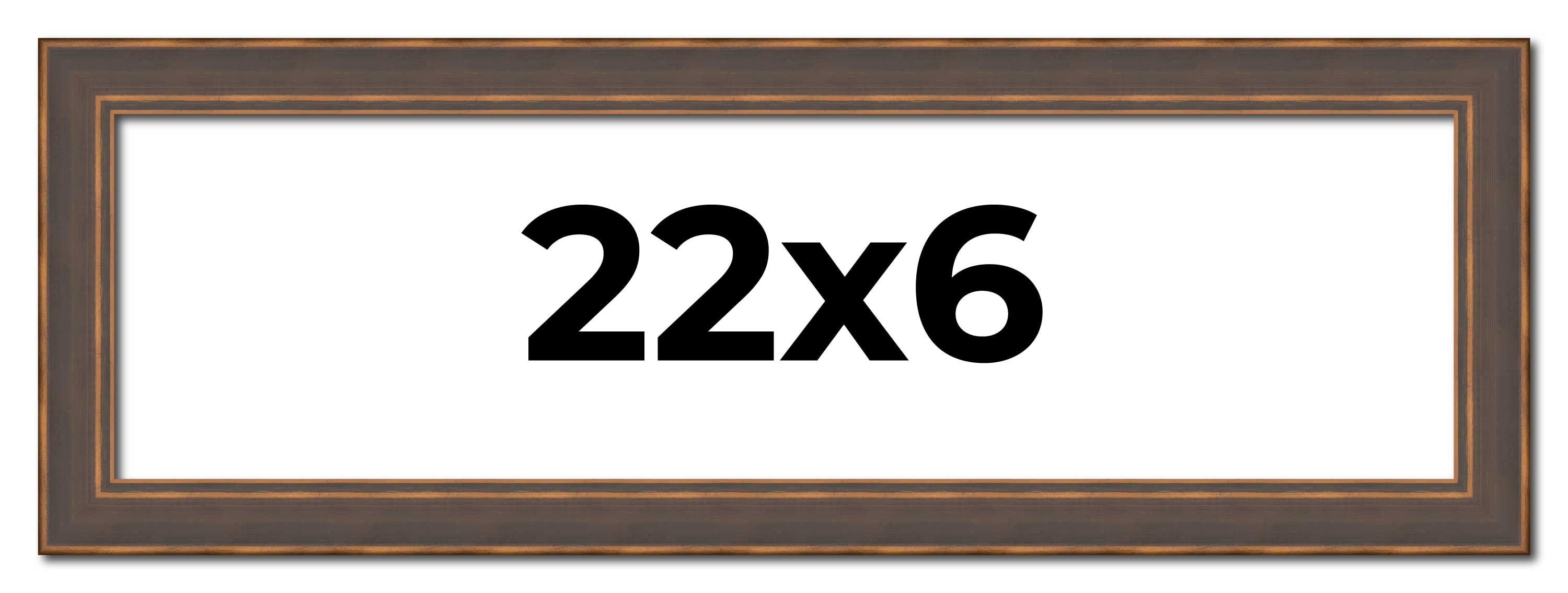 22x6 Frame Golden Caramel Solid Wood Bronze Picture Frame | 1.25 Inch ...