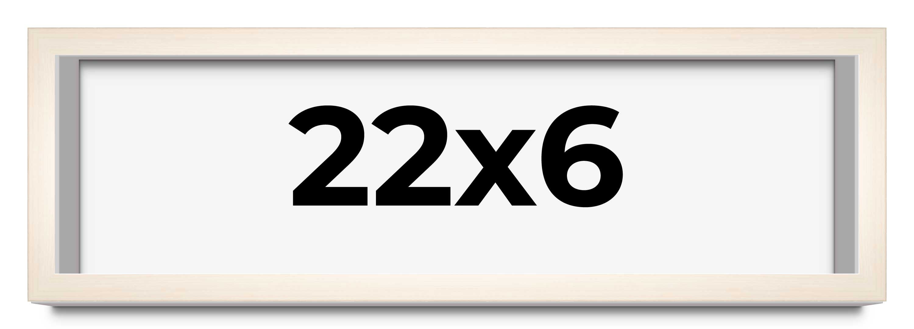 22x6 Frame White Wash Solid Wood Picture Frame | 0.8125 Inch Moulding ...