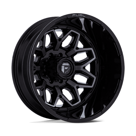 22x8.25 Fuel Off-Road D875 Flux Black Brushed DUALLY REAR Wheel 8x170 ...