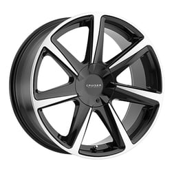 22x9.5 Cruiser Alloy 922MB Kinetic Blk Machine Wheel 6x135/6x5.5 (25mm ...