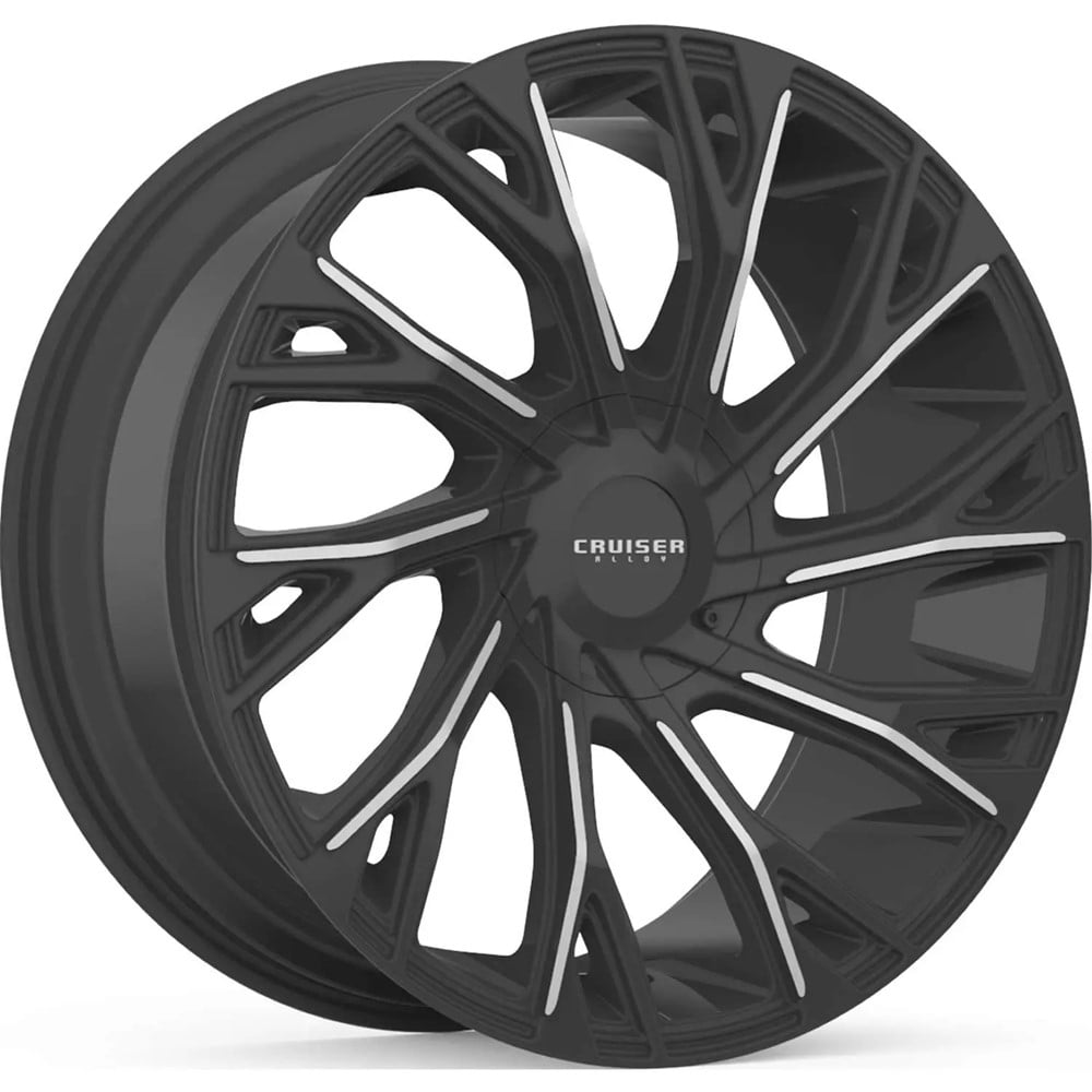 22x9.5 Cruiser Alloy 925MB Cutter Blk Machine Wheel 6x135/6x5.5 (25mm ...