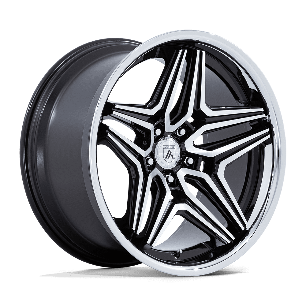 22x9 Asanti Black AB046 Duke Gloss Black Machined Wheel Blank (15mm ...