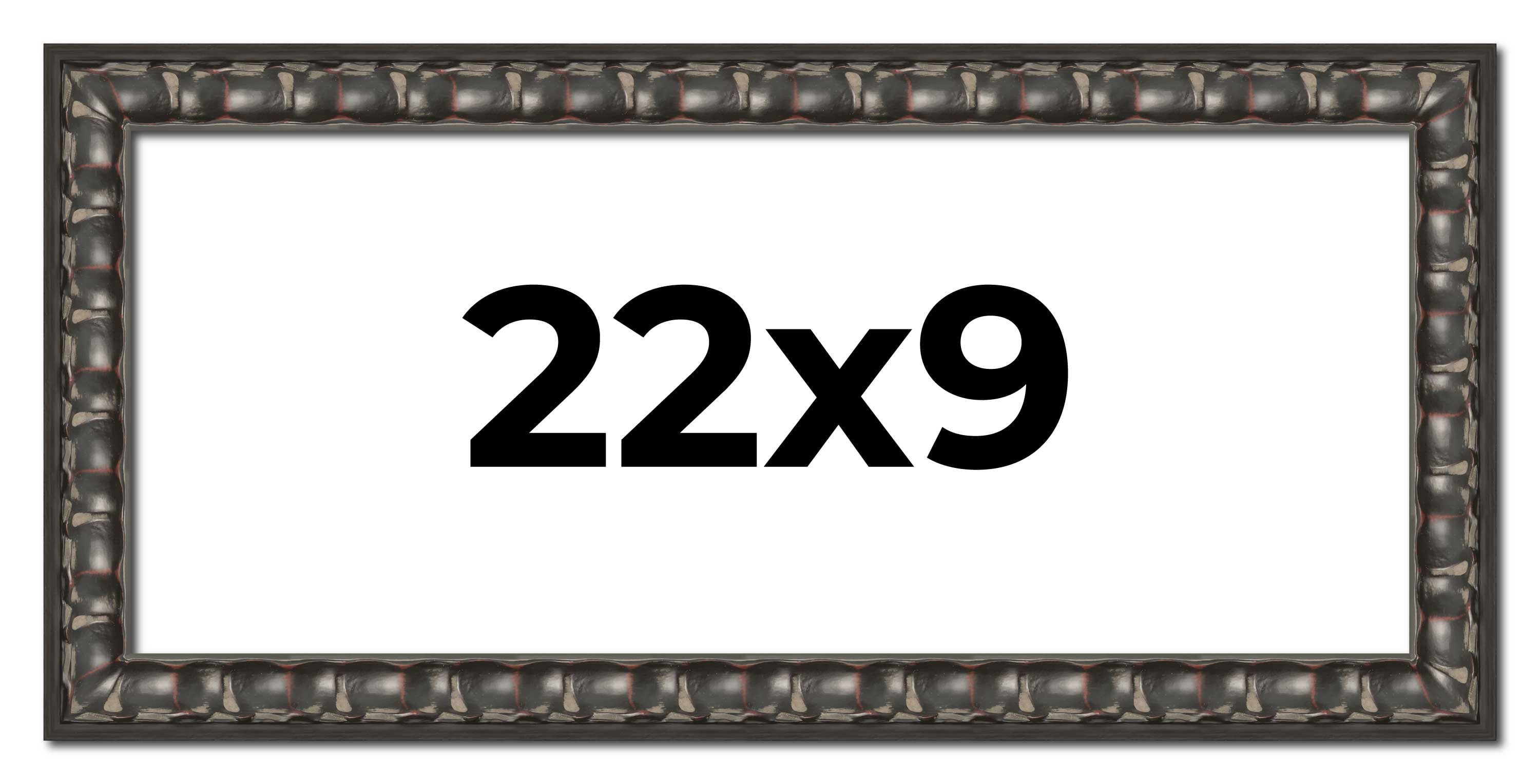 22x9 Frame Black-Brown Medieval Solid Wood Picture Frame | 1.5 Inch ...