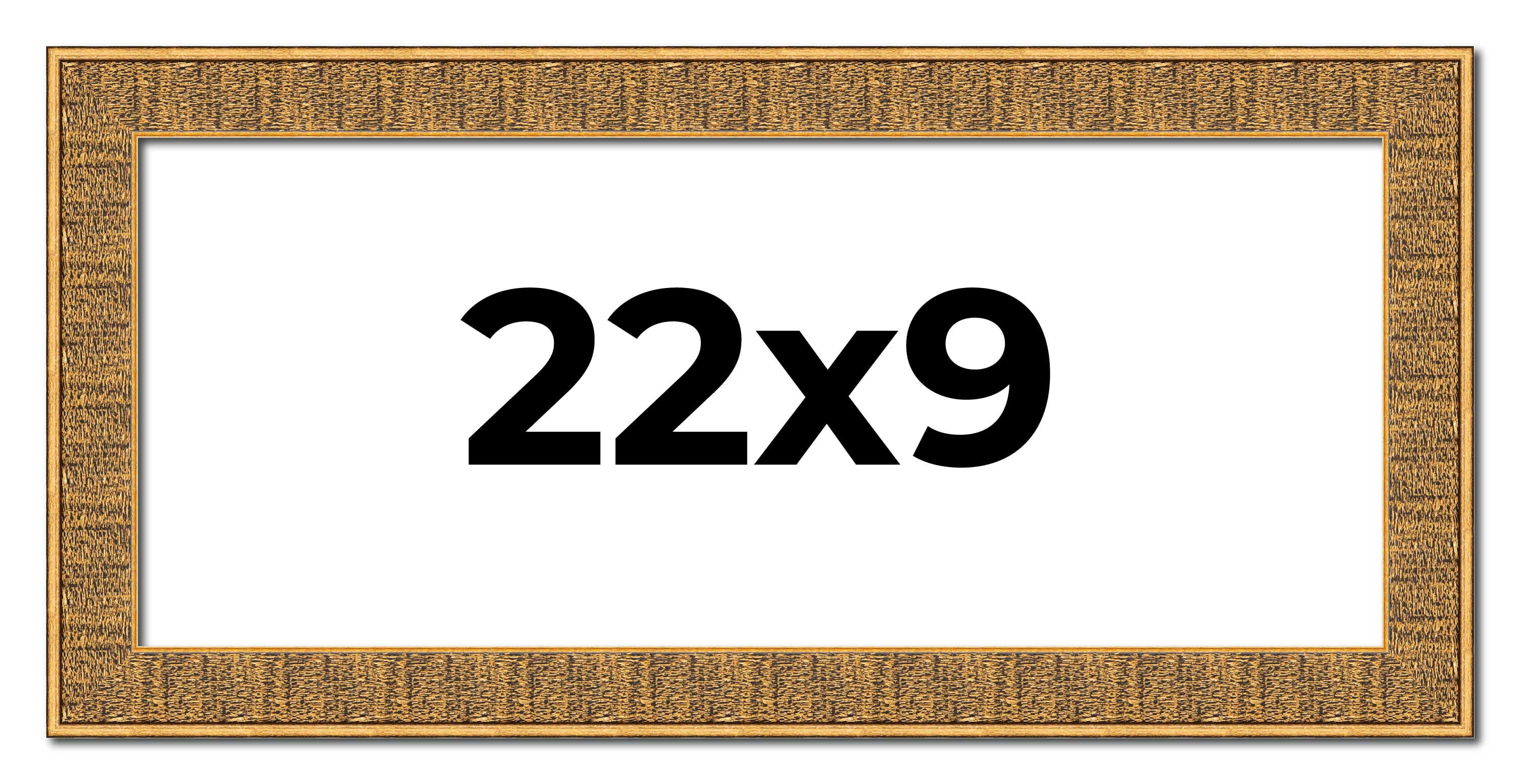 22x9 Frame Black and Gold Distressed Solid Wood Sonoma Picture Frame ...