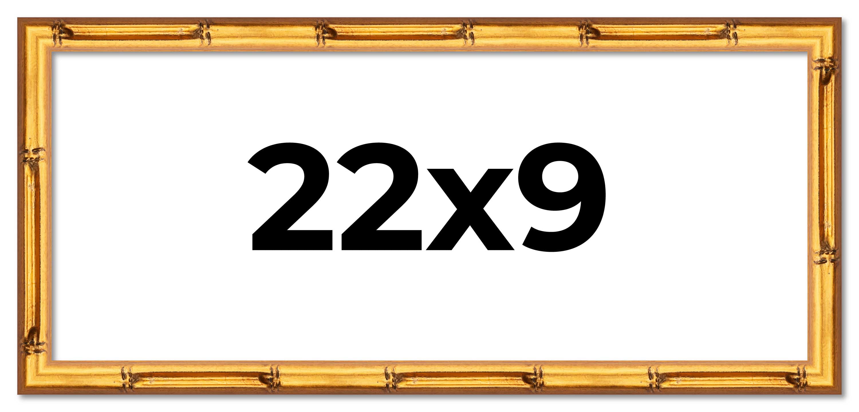 22x9 Frame Gold Bamboo Solid Wood Picture Frame | 1 Inch Moulding Width ...