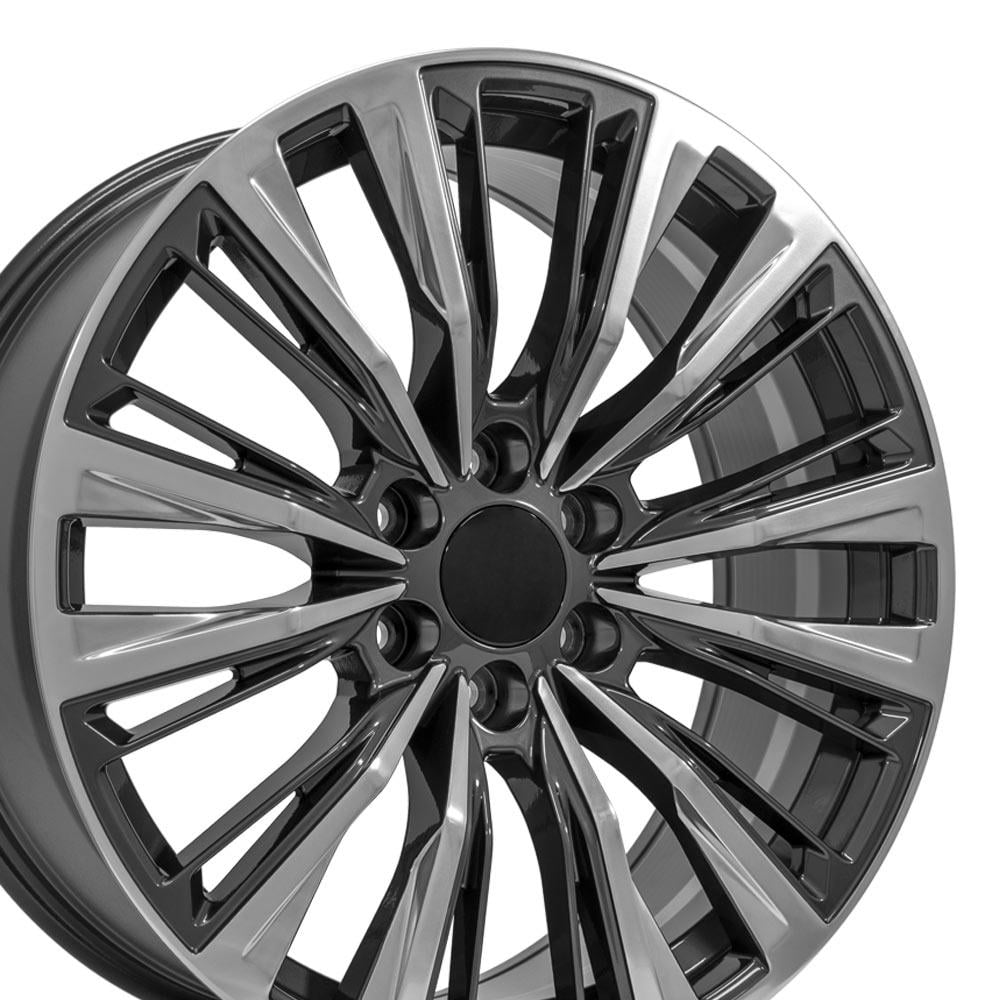22x9 OE Wheels CA93 Gunmetal with Polished Face Wheel 6x5.5 (28mm ...