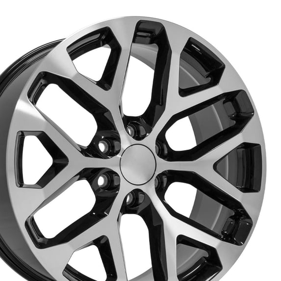 OE Wheels CV98B 22 Inch Rim Fits Silverado 1500 Snowflake Style 6x139.7 ...