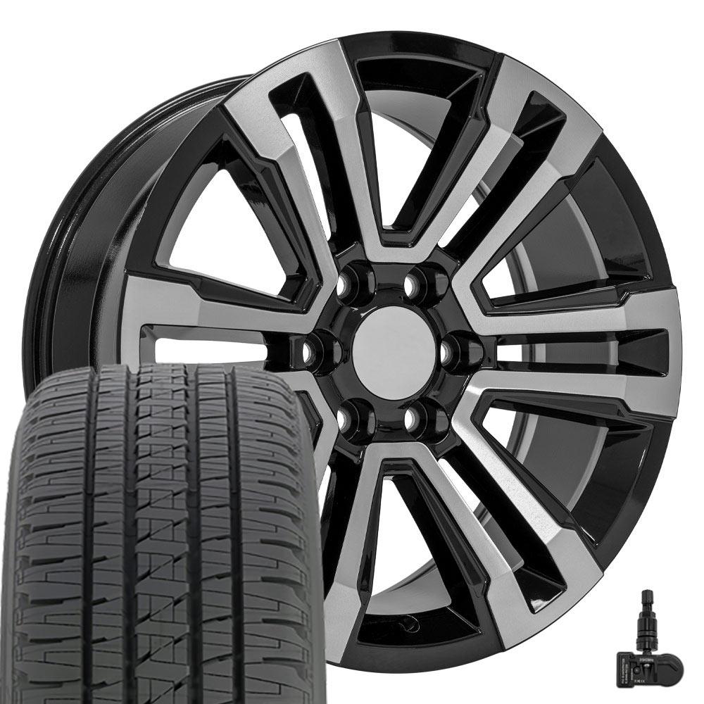 22x9 Wheel Fits GM Trucks & SUVs - Cadillac Escalade Style Black Chrome ...