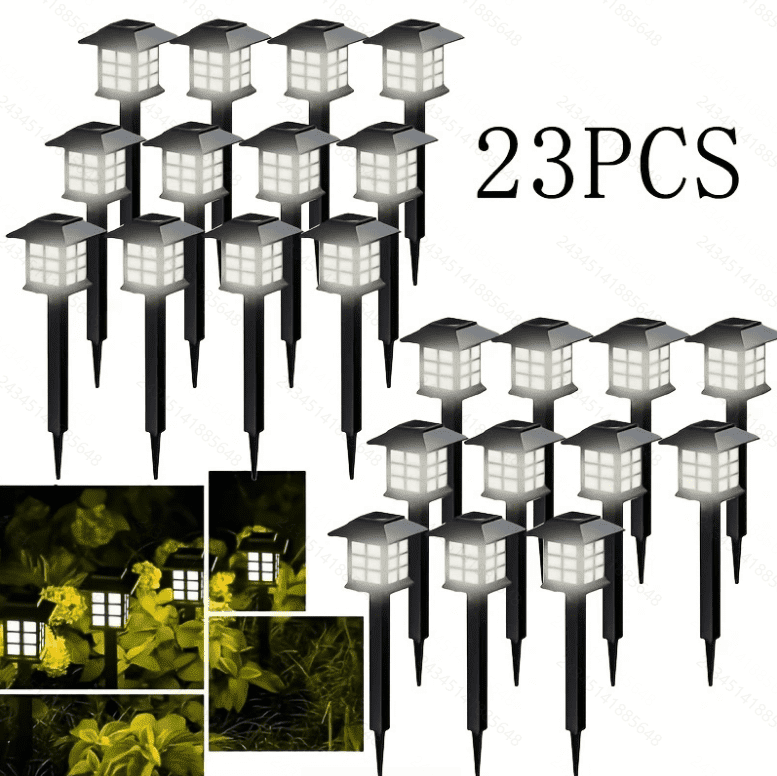 23 Pack LED Solar Outdoor Pathway Lights - Auto On/Off, IP55 Waterproof ...