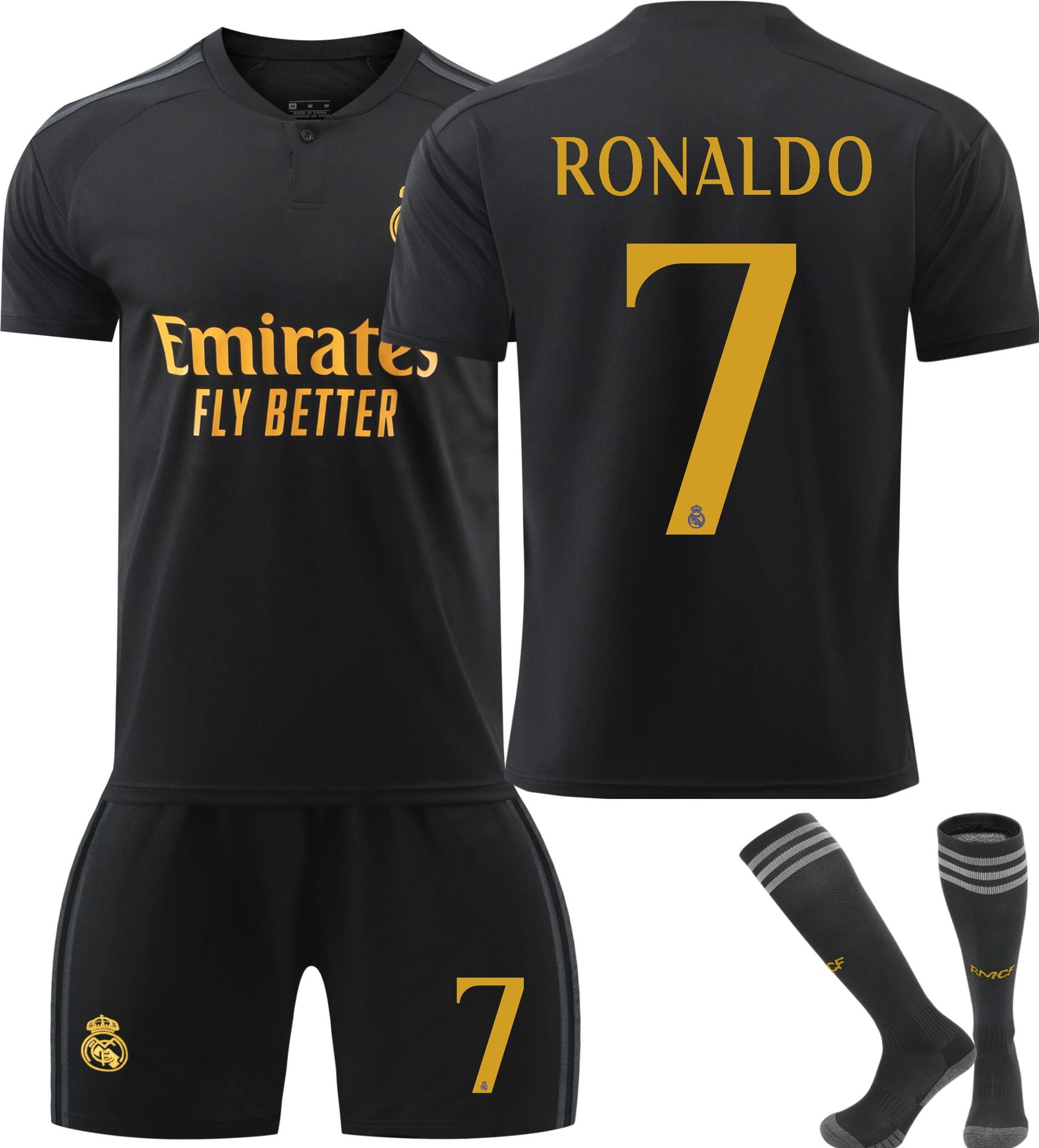 23/24 Madrid 2nd Away Soccer Activewear No.7 Ronaldo Fans Training ...